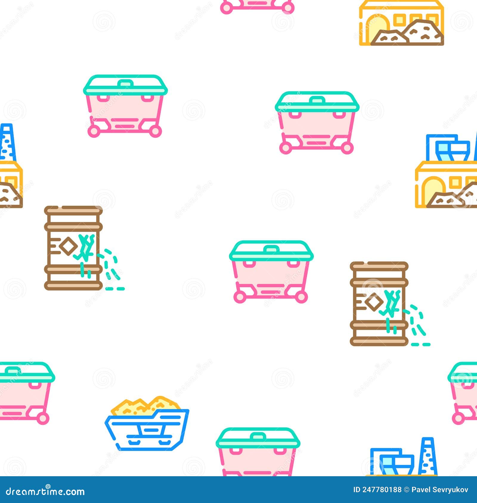 Solid Waste Management Business Icons Set Vector Stock Illustration ...