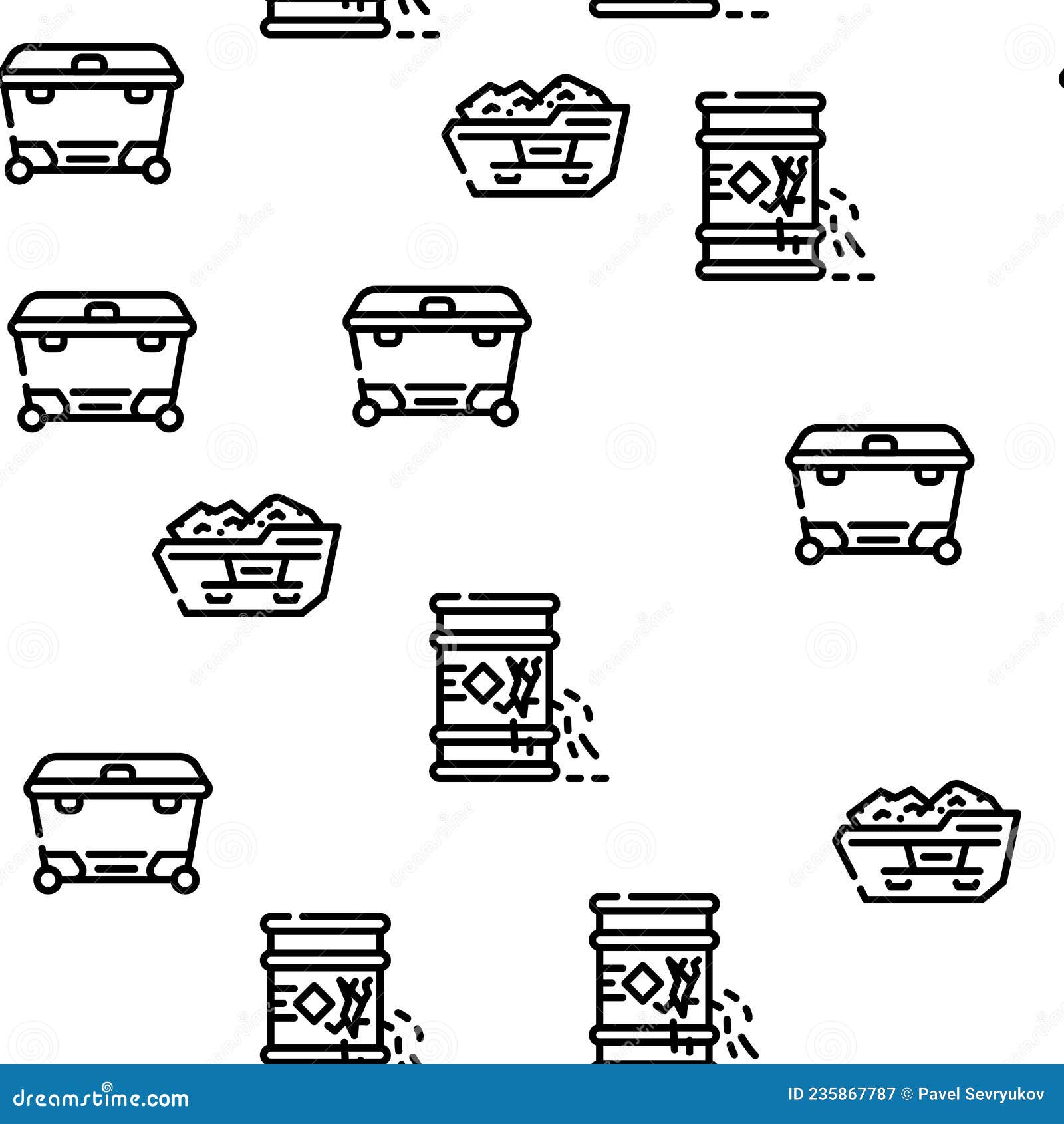 Solid Waste Management Business Vector Seamless Pattern Stock Vector ...