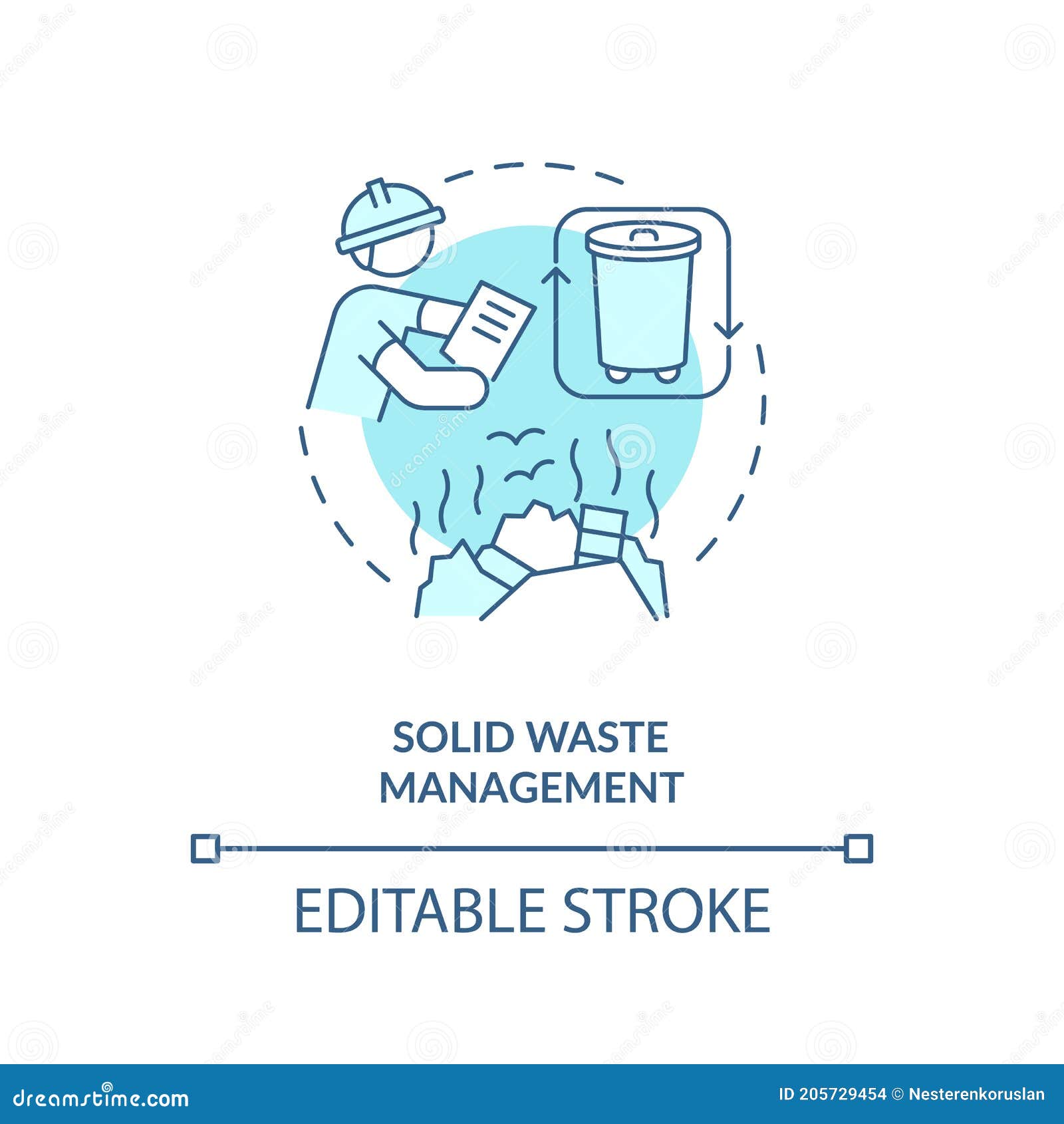 Solid Waste Management Turquoise Concept Icon Stock Vector ...