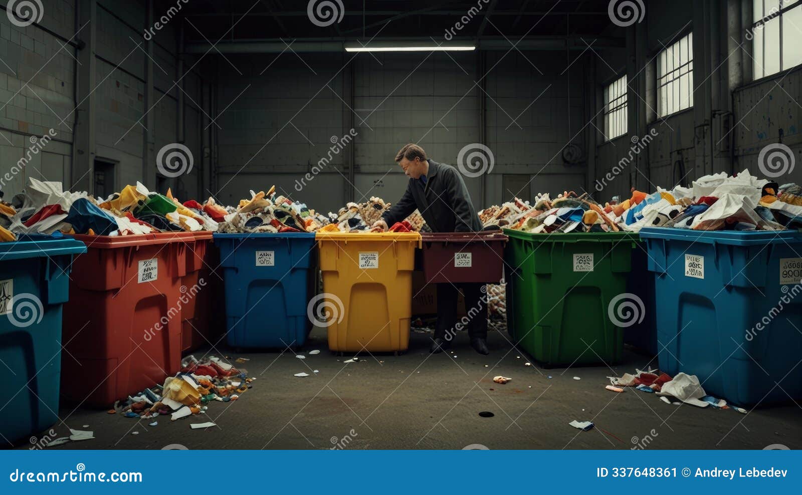 Solid Waste Sorting, Waste Recycling Plant Stock Image - Image of ...