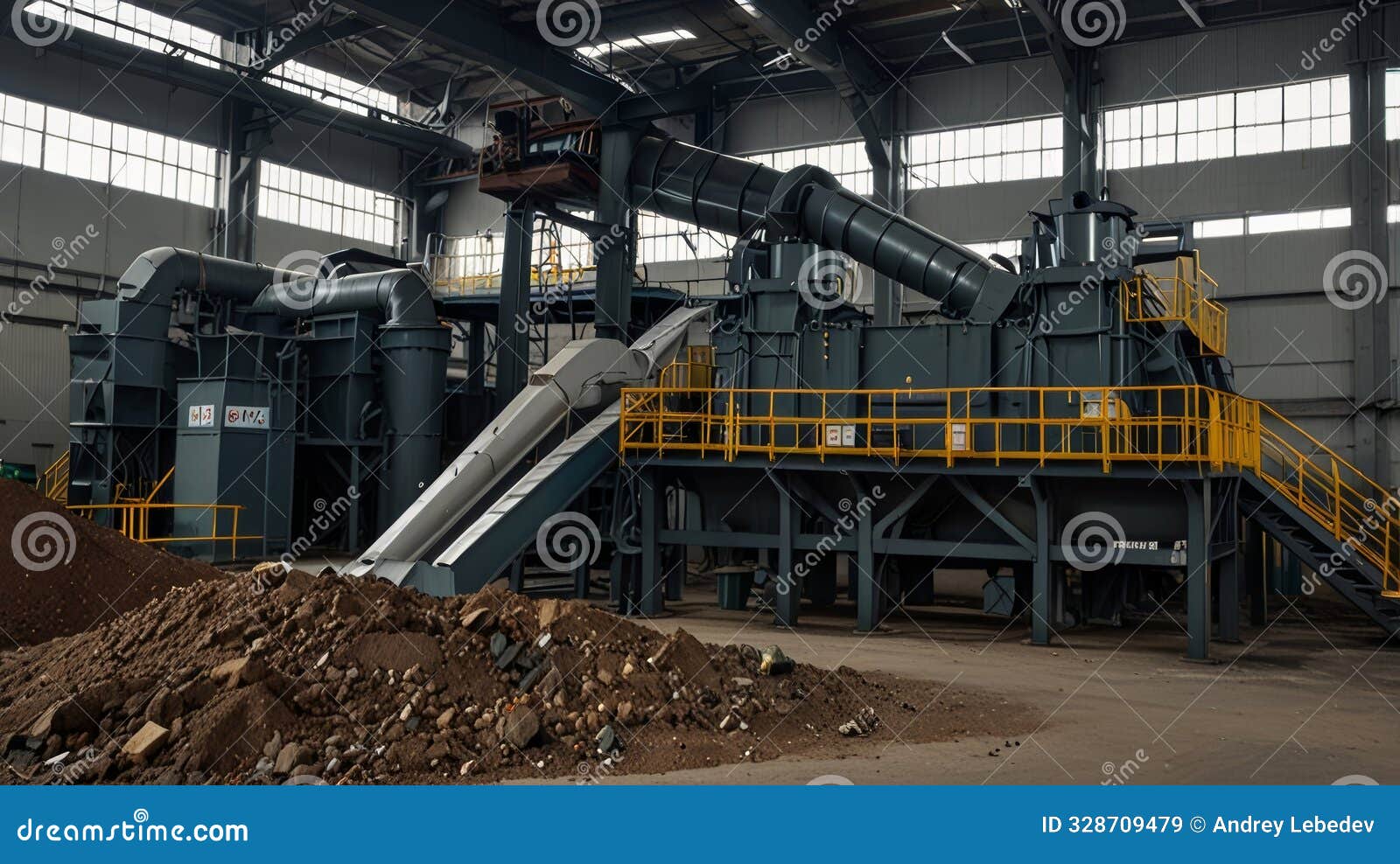 Solid Waste Sorting, Waste Recycling Plant Stock Image - Image of ...