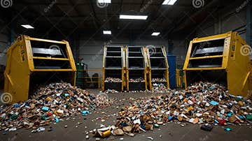 Solid Waste Sorting, Waste Recycling Plant Stock Image - Image of green ...