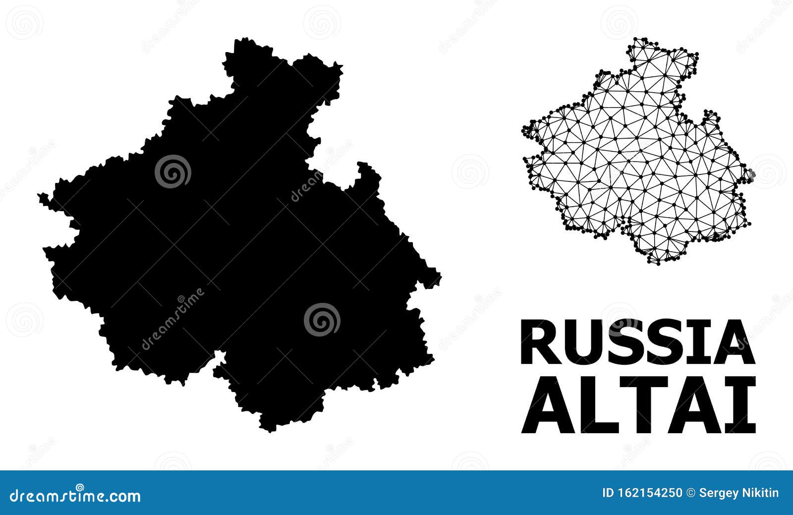 Solid and Wire Frame Map of Altai Republic Stock Vector - Illustration ...