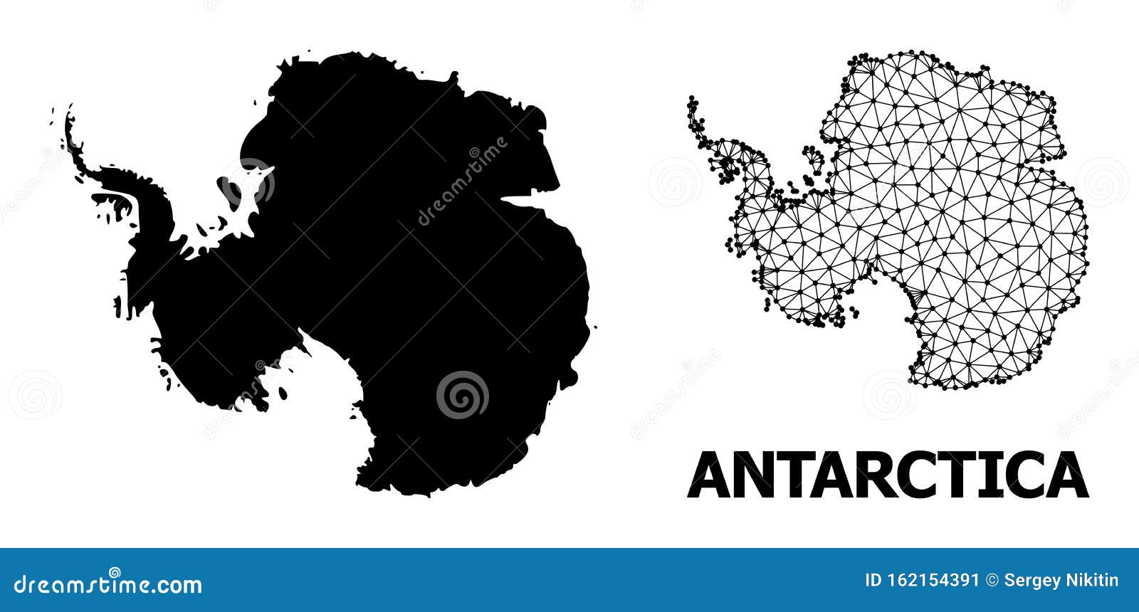 Solid and Wire Frame Map of Antarctica Stock Vector - Illustration of ...