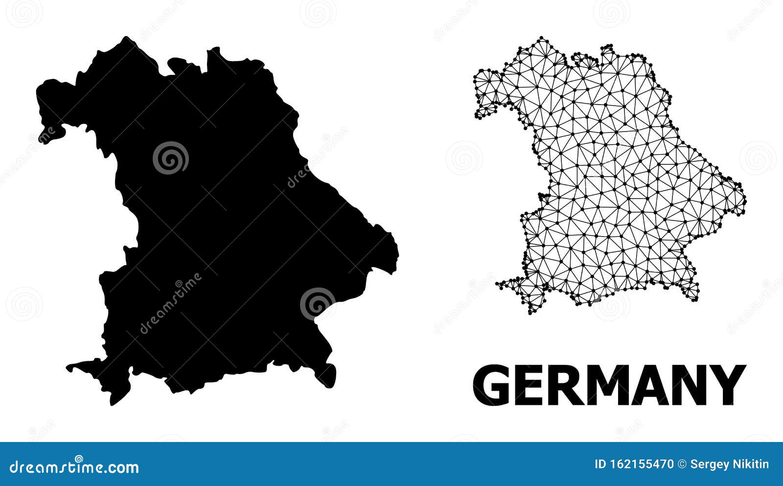 Solid and Wire Frame Map of Germany Stock Vector - Illustration of ...