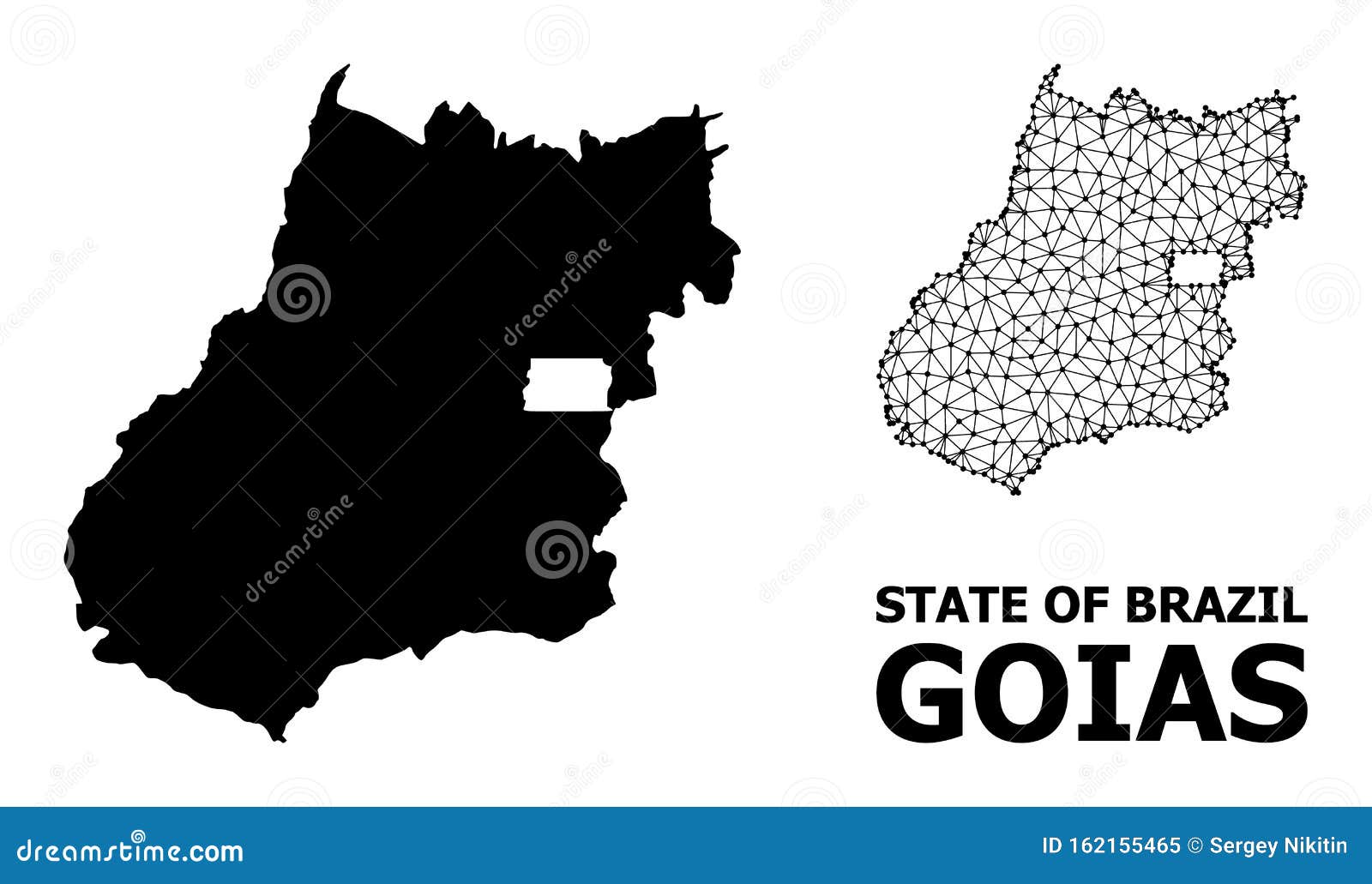 Solid and Wire Frame Map of Goias State Stock Vector - Illustration of ...