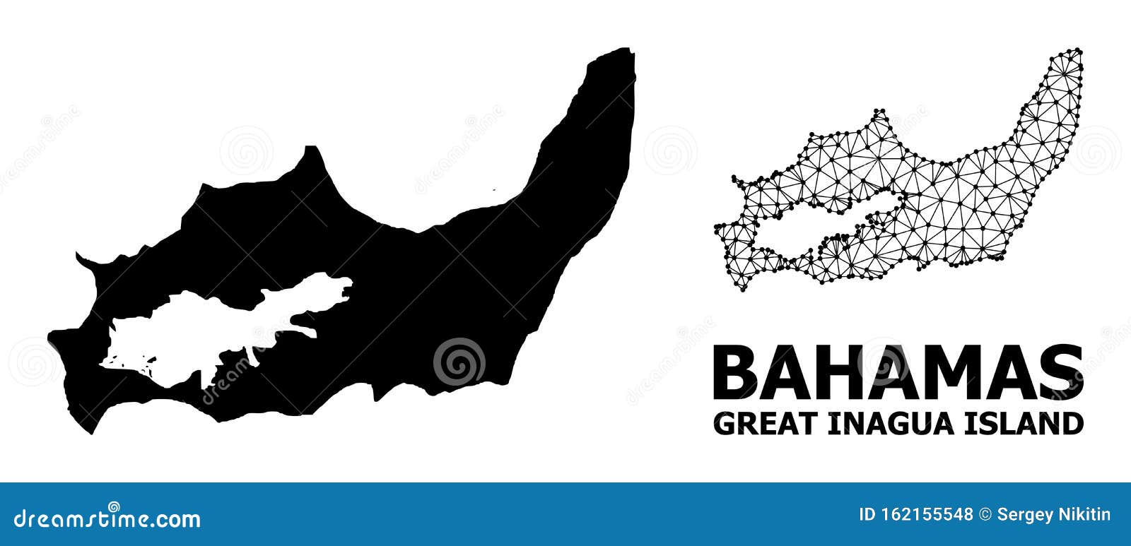 Solid and Wire Frame Map of Great Inagua Island Stock Vector ...