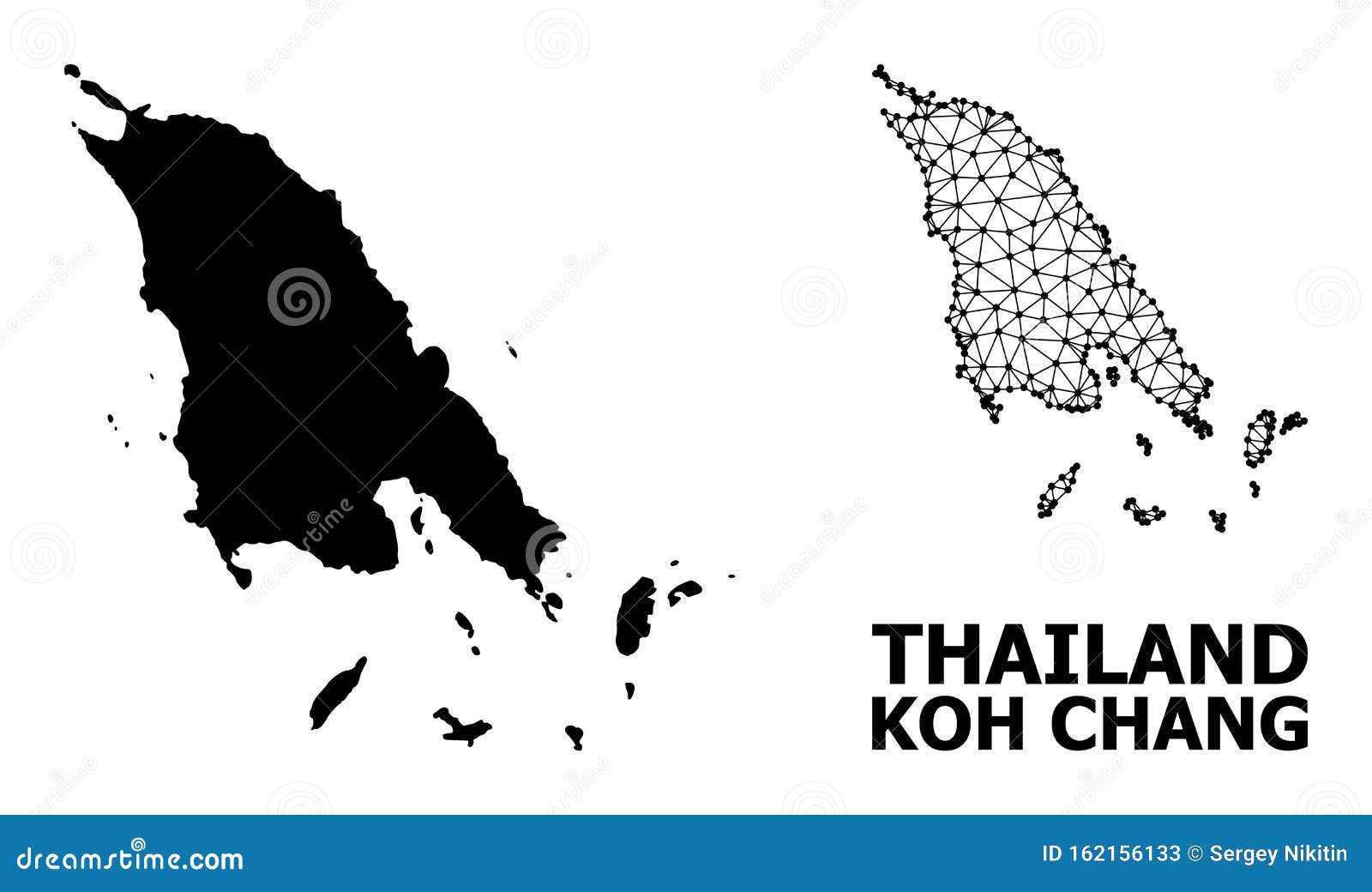 Solid and Wire Frame Map of Koh Chang Stock Vector - Illustration of ...