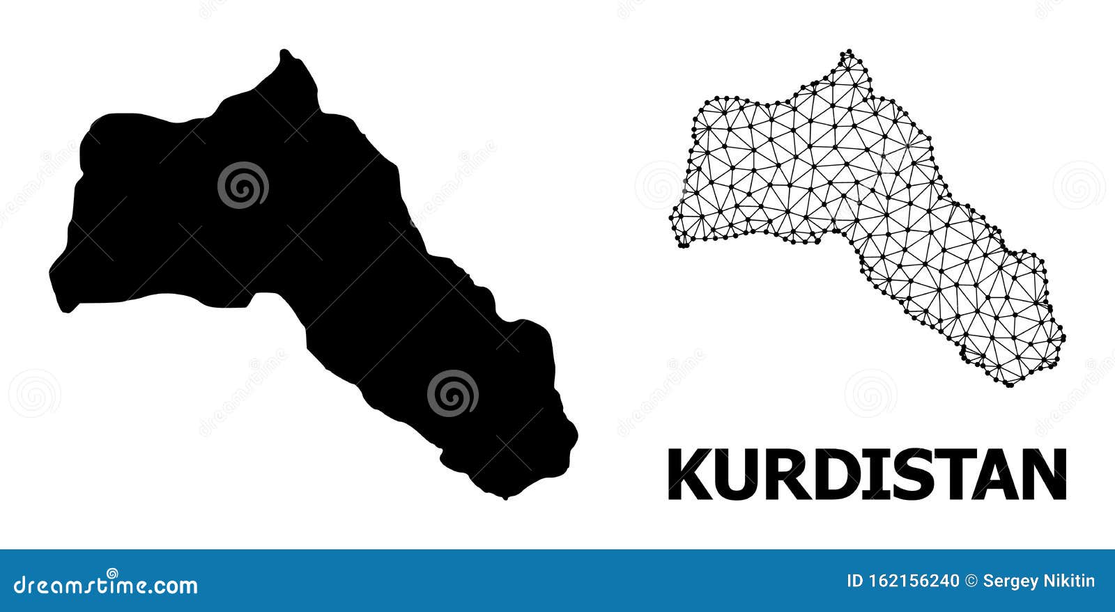 Solid and Wire Frame Map of Kurdistan Stock Vector - Illustration of ...
