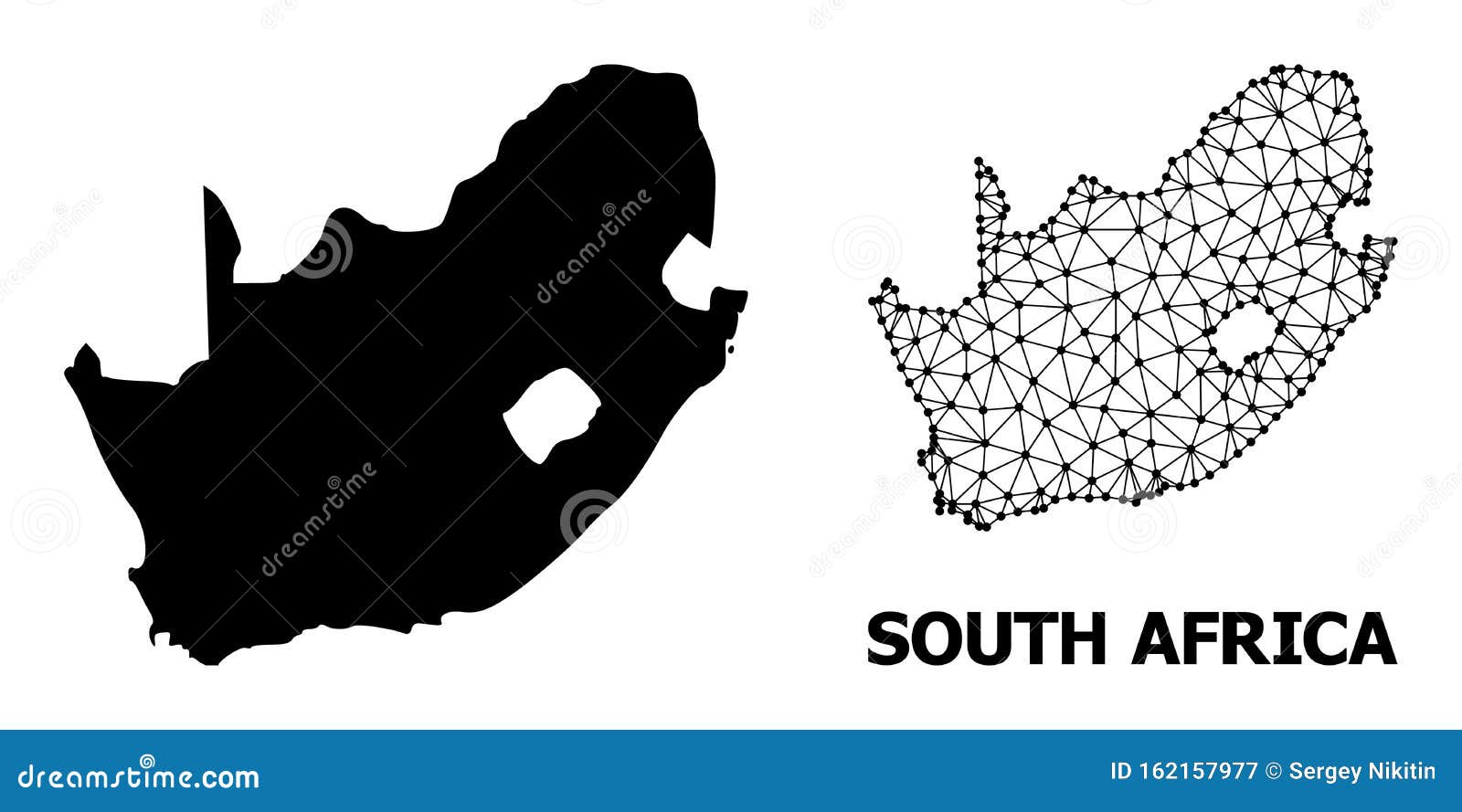 Solid and Wire Frame Map of South African Republic Stock Vector ...