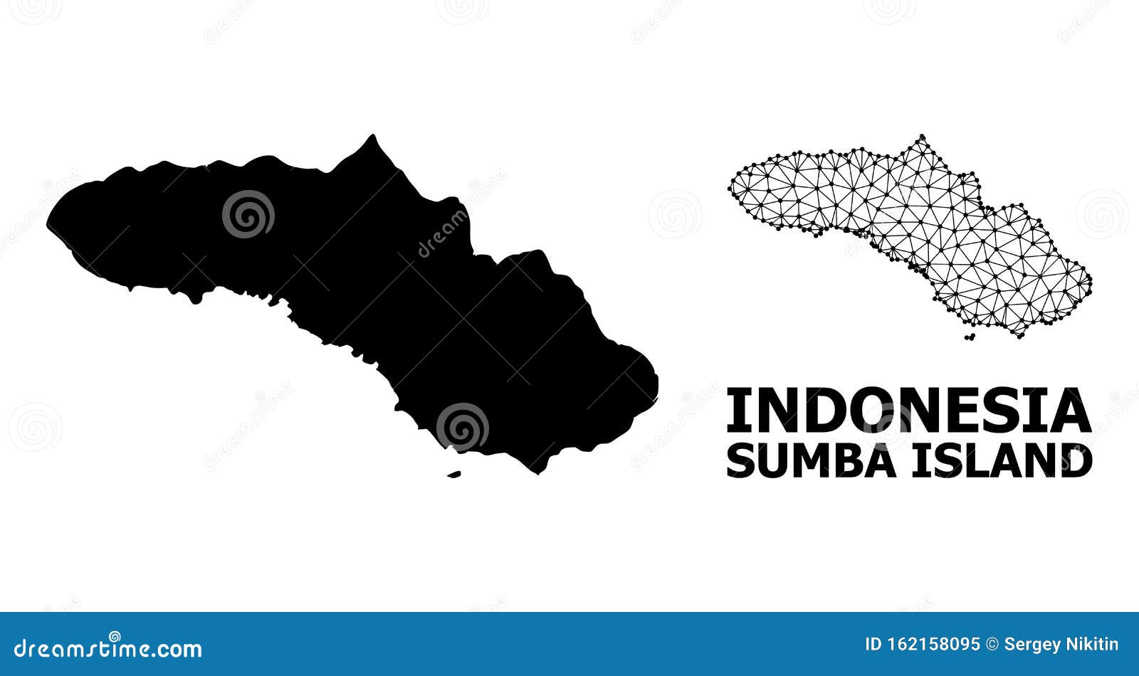 Solid and Wire Frame Map of Sumba Island Stock Vector - Illustration of ...