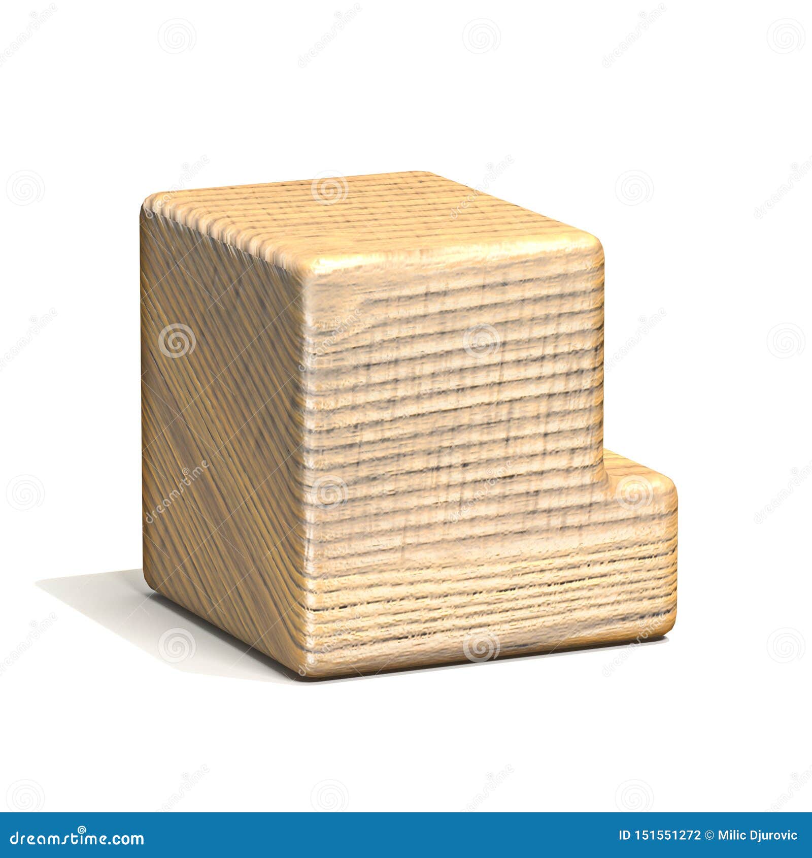Solid Wooden Cube Font Letter L 3D Stock Illustration - Illustration of ...