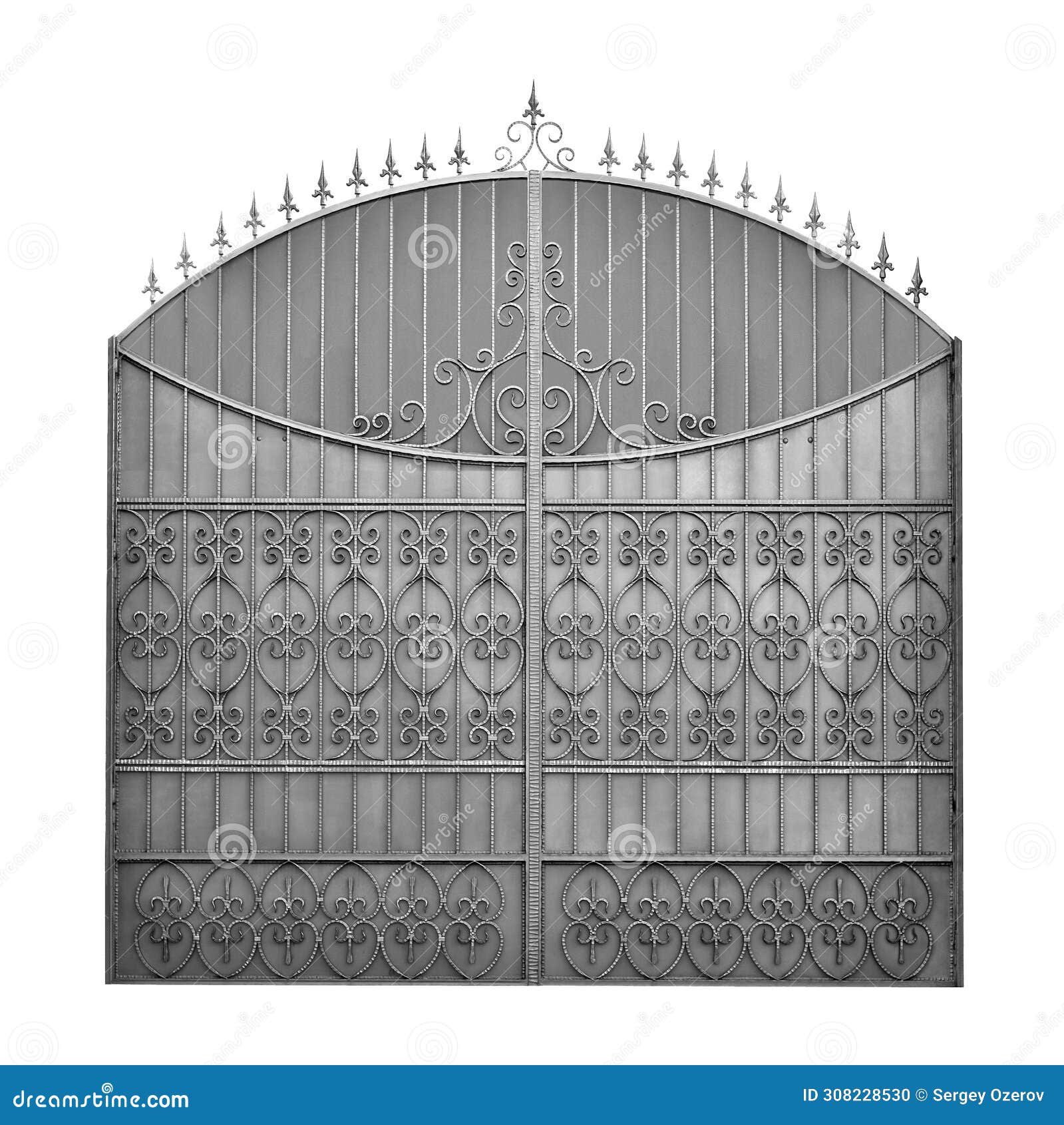 Solid wrought iron gates stock photo. Image of cordon - 308228530