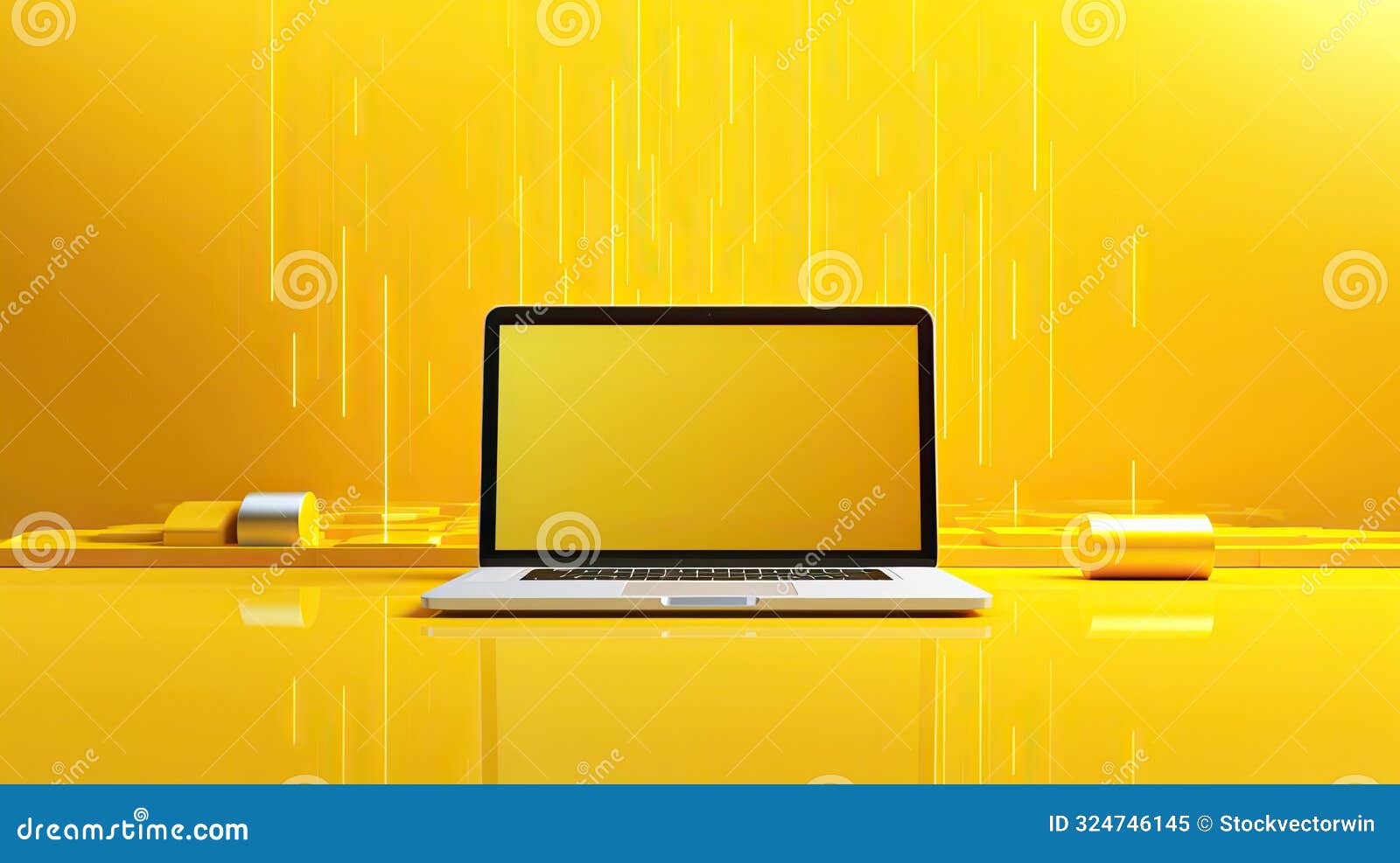 Solid Yellow Technology Background Stock Illustration - Illustration of ...
