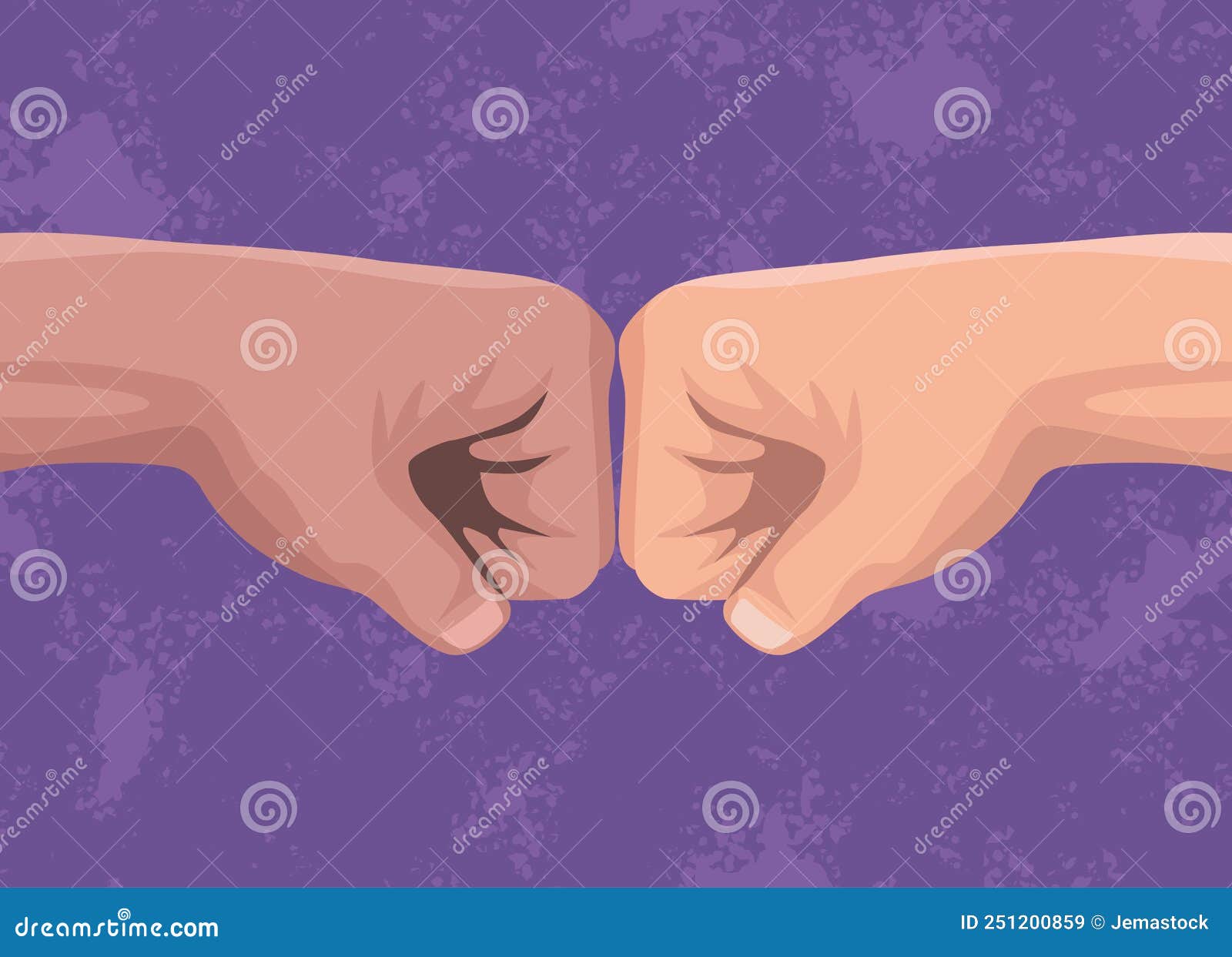 Two Hands In Bumping Together, Fighting Gesture Cartoon Vector ...