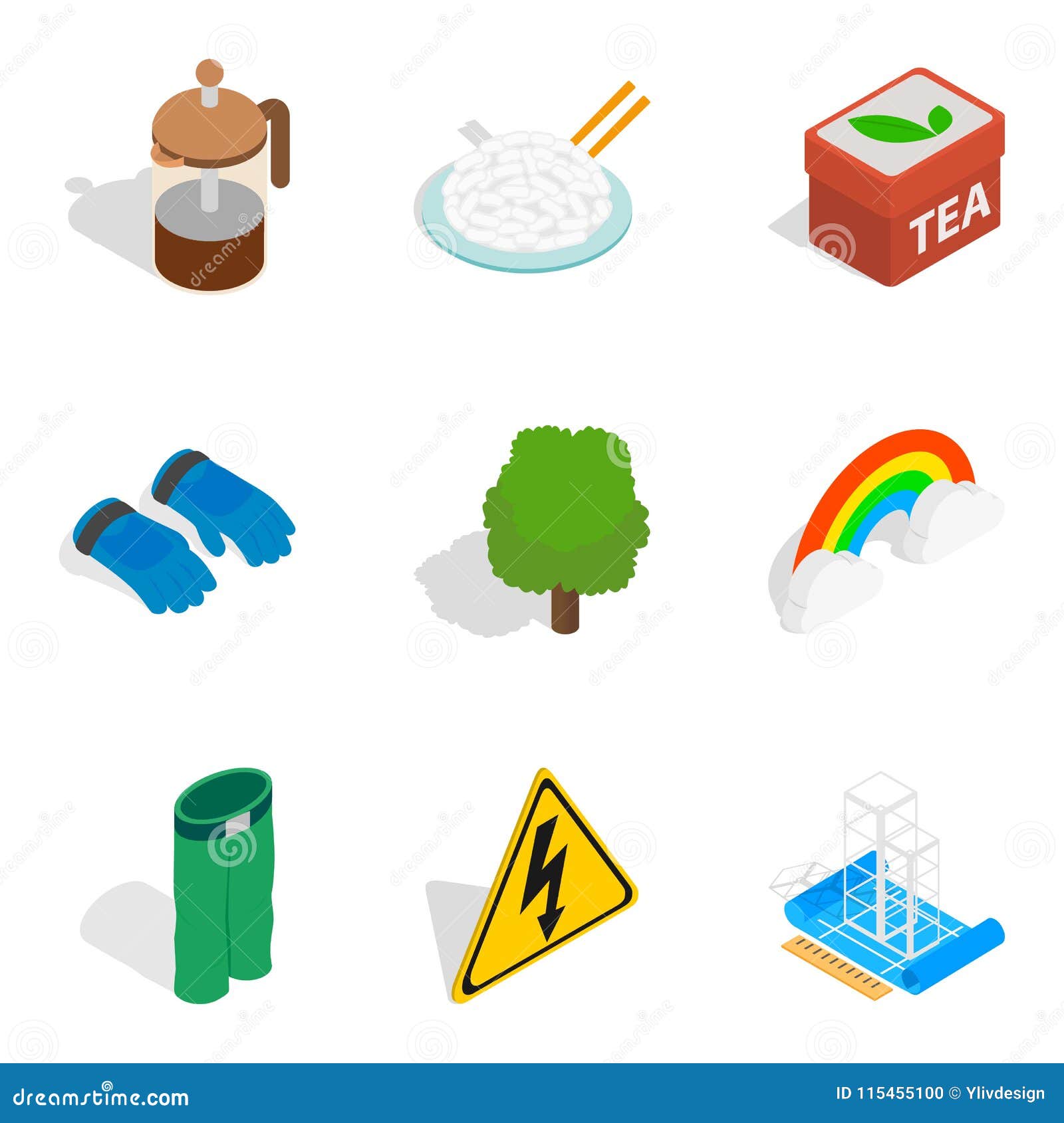 Solidification Icons Set, Isometric Style Stock Vector - Illustration ...