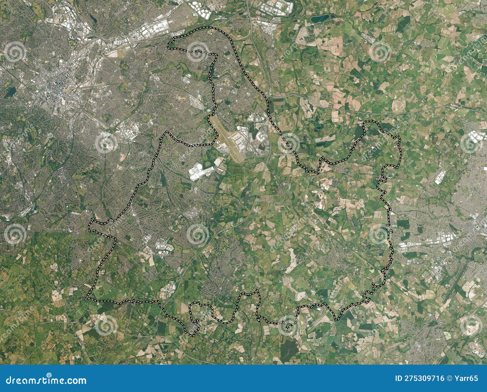 Solihull, England - Great Britain. High-res Satellite. No Legend Stock ...