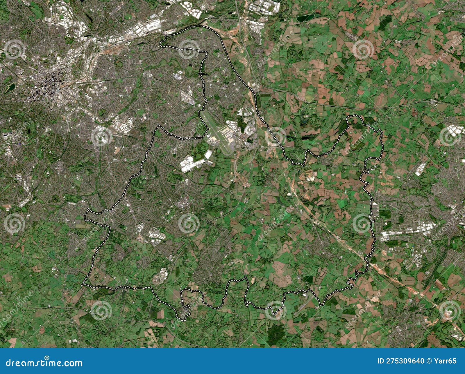 Solihull, England - Great Britain. Low-res Satellite. No Legend Stock ...