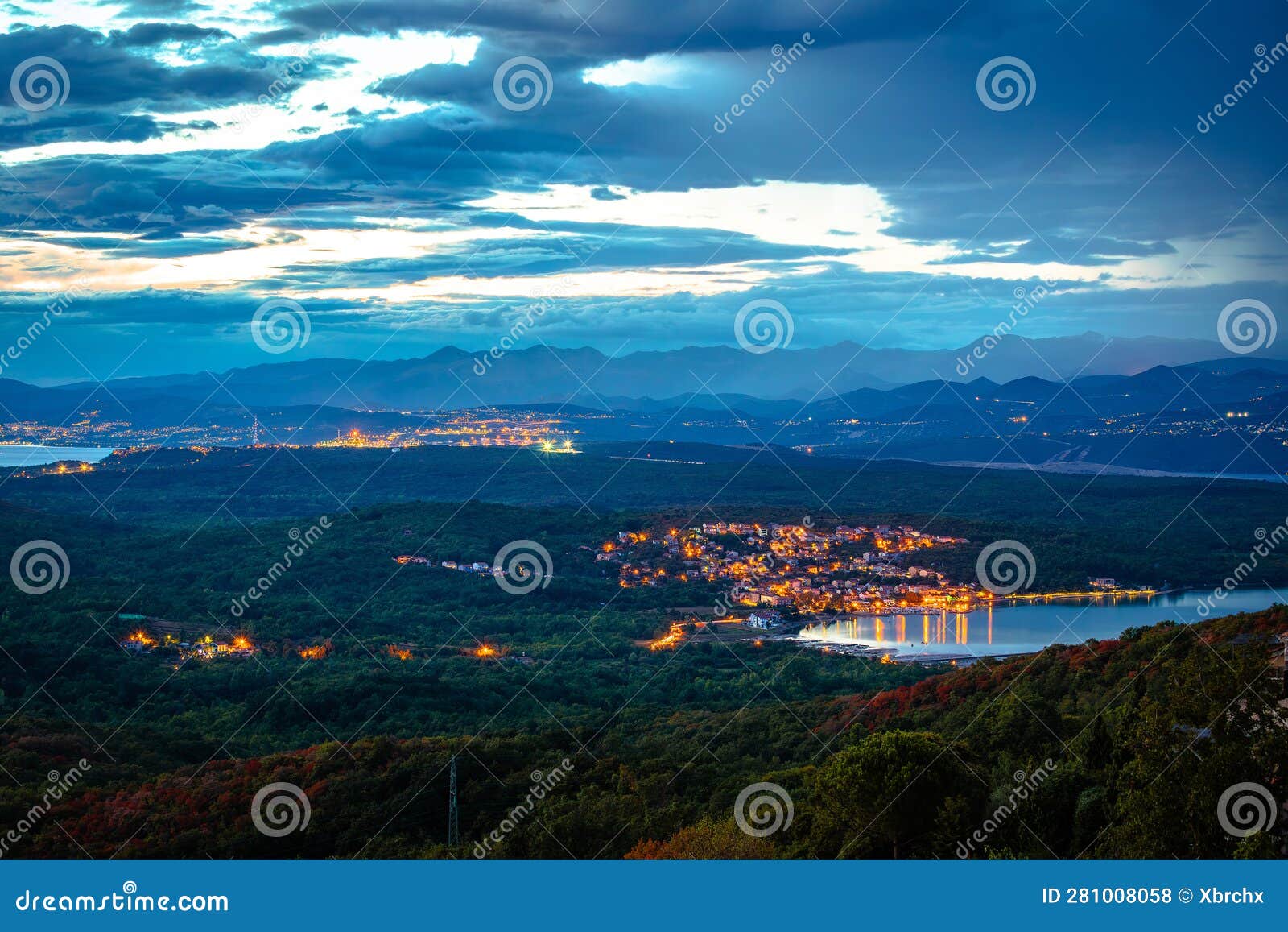 Soline Bay on Krk Island Dramatic Sky View Stock Photo - Image of ...