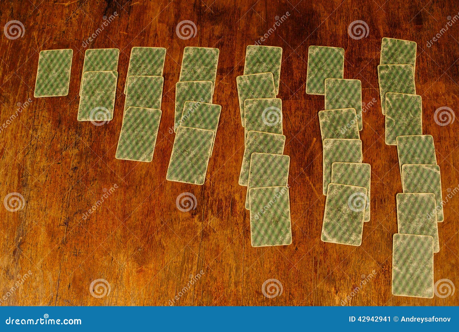 Solitaire Playing Cards Wooden Table Stock Photos - Free & Royalty-Free ...