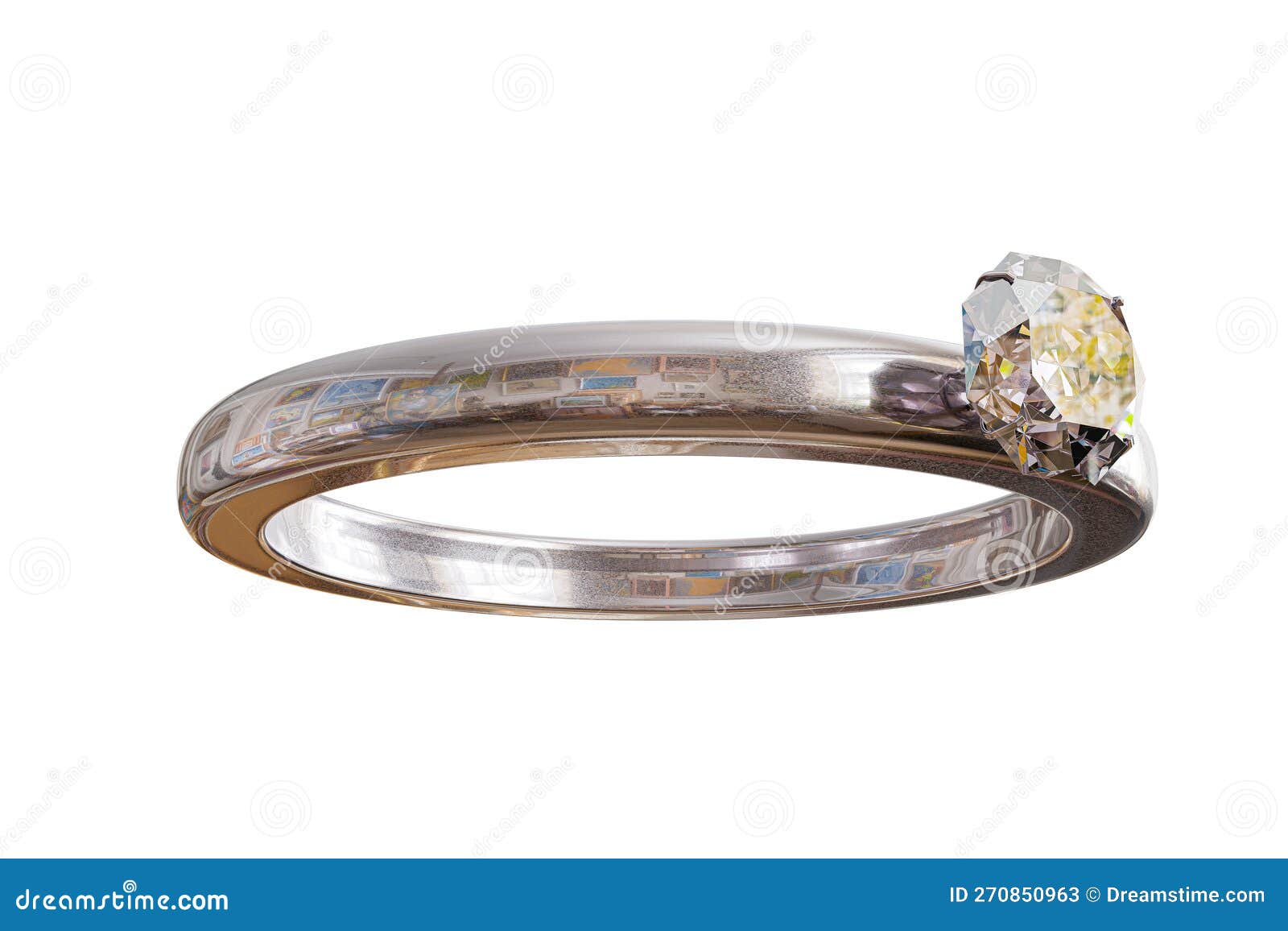 Solitaire Ring Isolated on White Background Stock Illustration ...