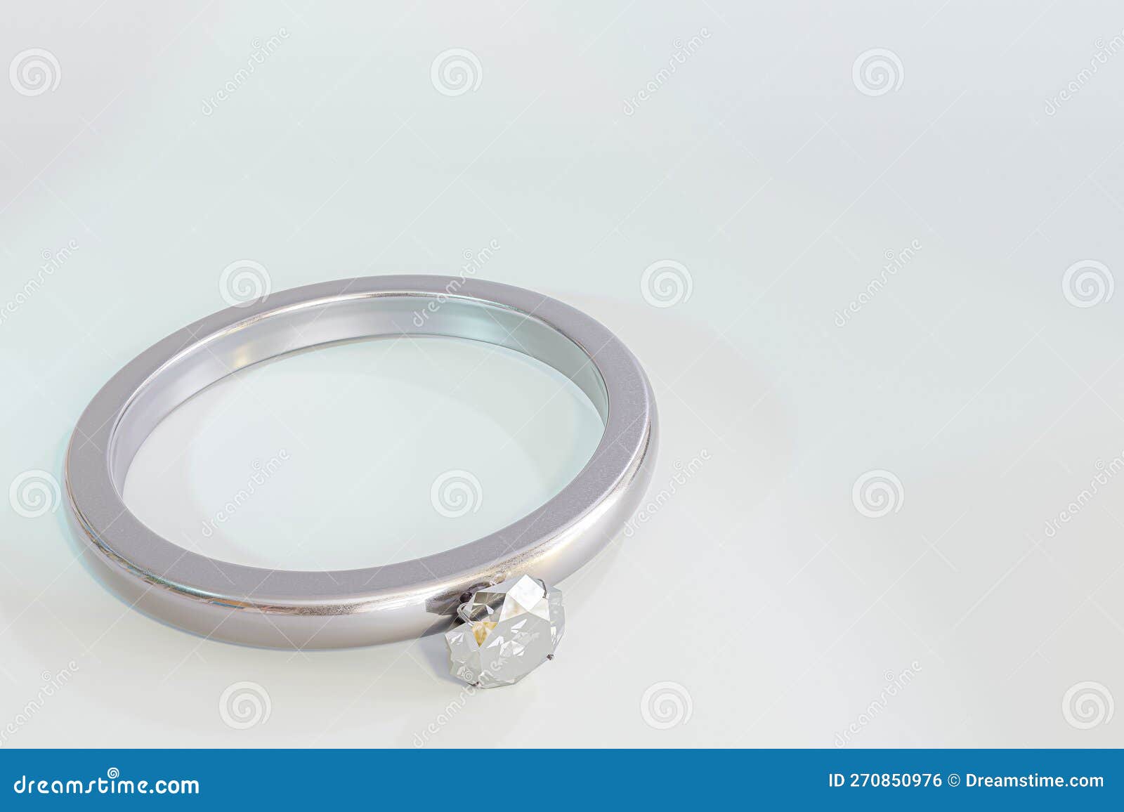 Solitaire Ring Isolated on White Background Stock Illustration ...