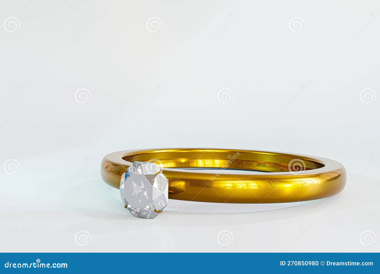 Solitaire Ring Isolated on White Background Stock Illustration ...