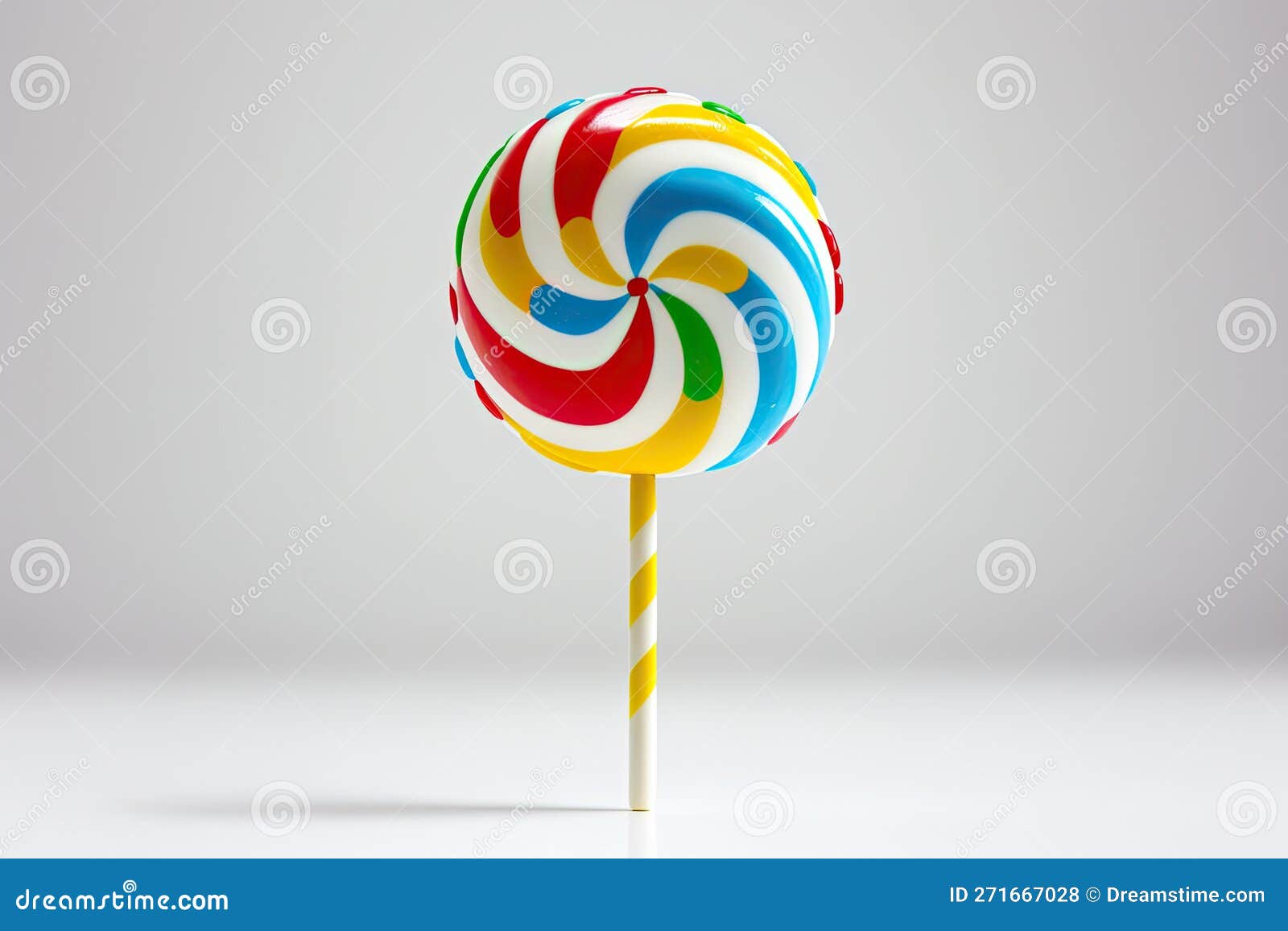 Solitary Candy Lollipop with Primary Colors on White Stock Illustration ...