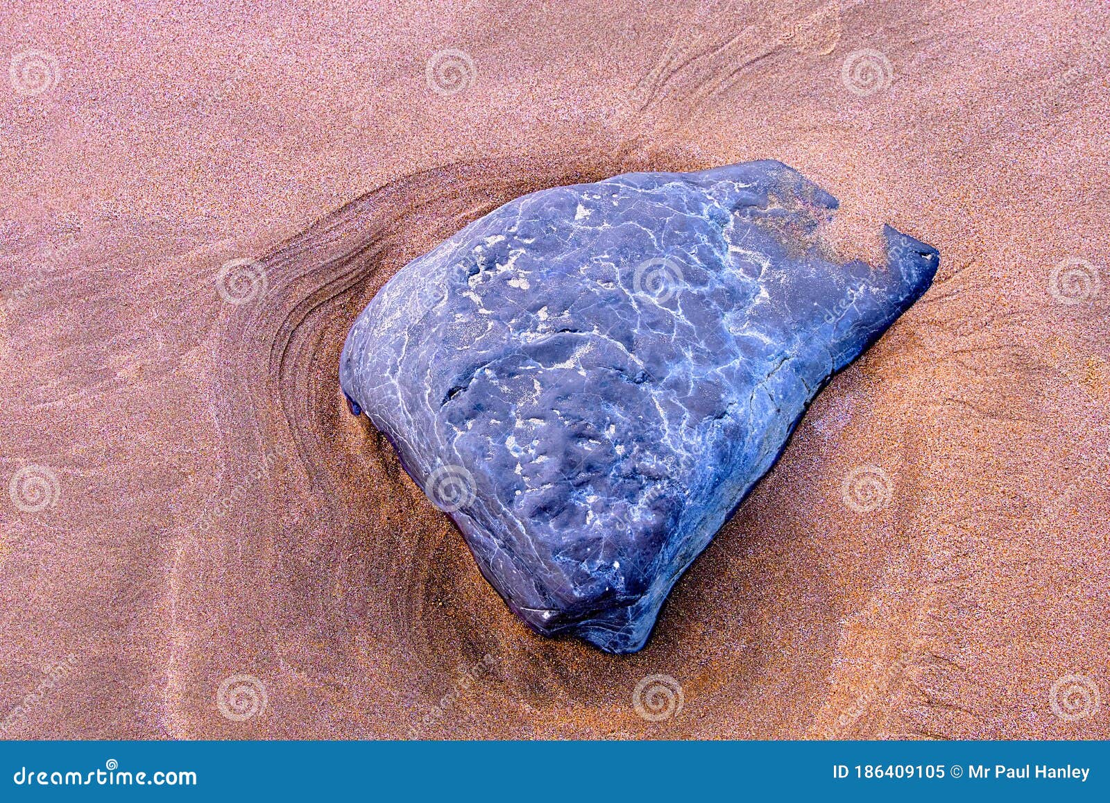 A Solitary Rock on a Sandy Beach Stock Image - Image of outdoors, sand ...