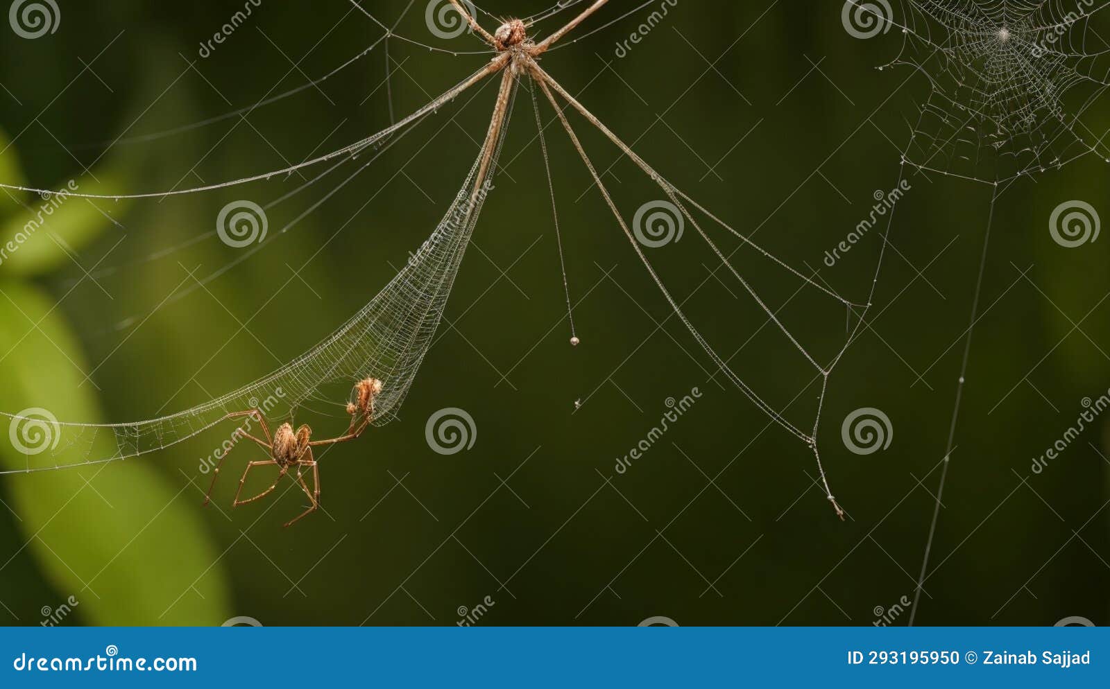 A Solitary Spider Spinning Its Silk Thread Creating a Delicate Web ...