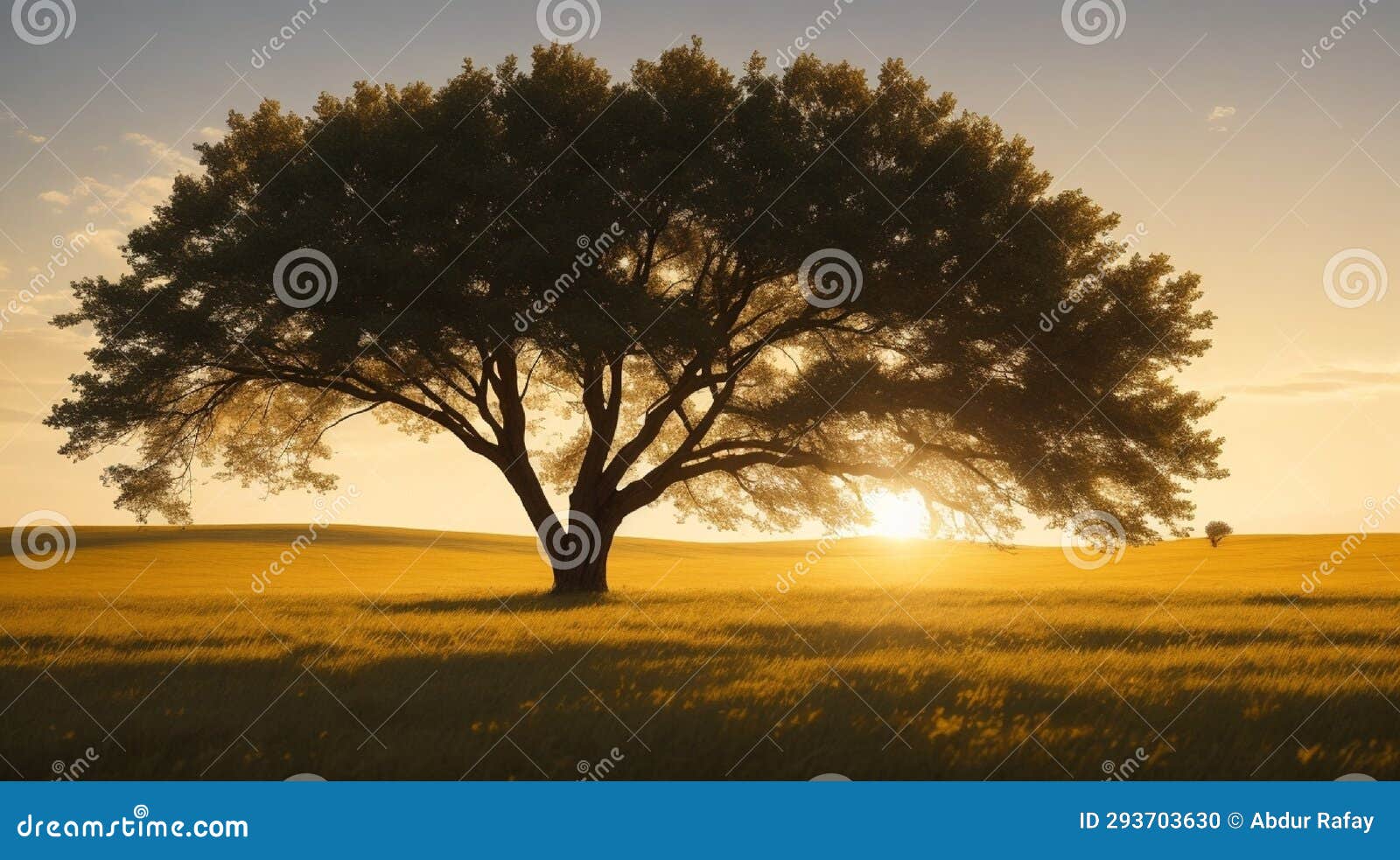 Solitary Tree Silhouette On A White Stock Illustration | CartoonDealer ...