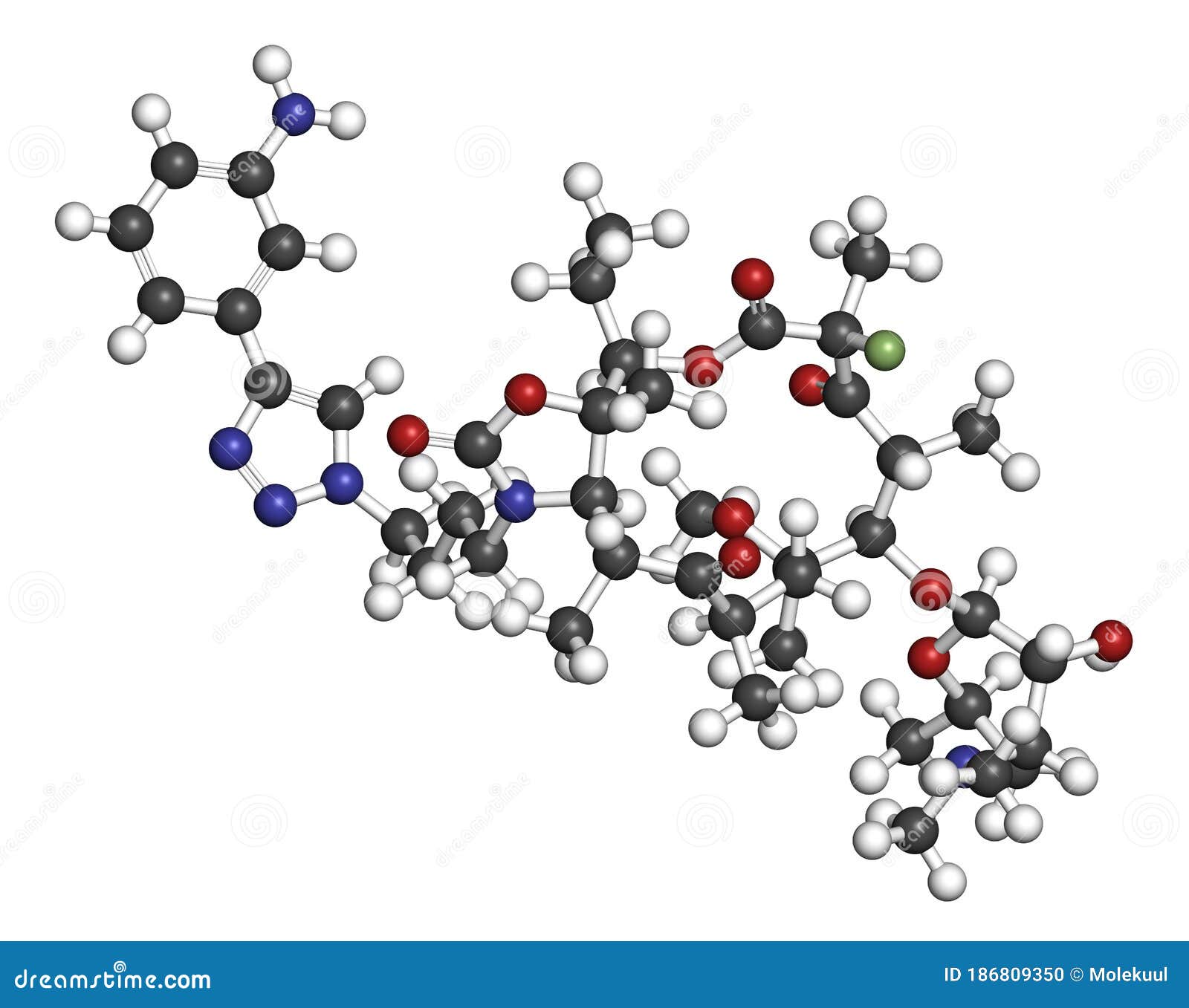 Solithromycin Antibiotic Drug Molecule. 3D Rendering Stock Illustration ...