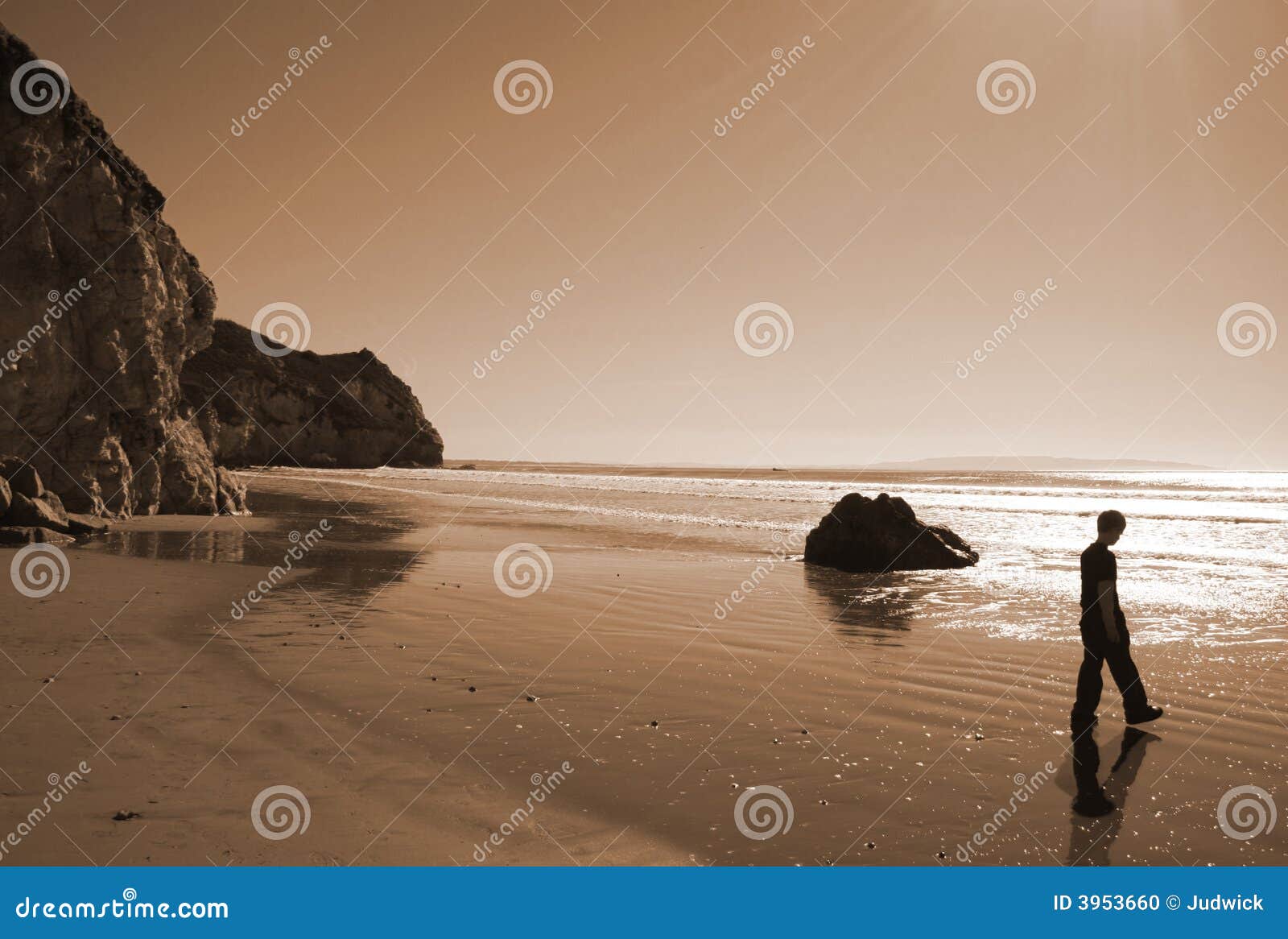 Solitude at the Beach stock photo. Image of california - 3953660