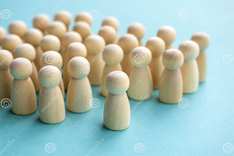 Solitude in a Crowd Close-up View of Small Light-colored Figures on ...