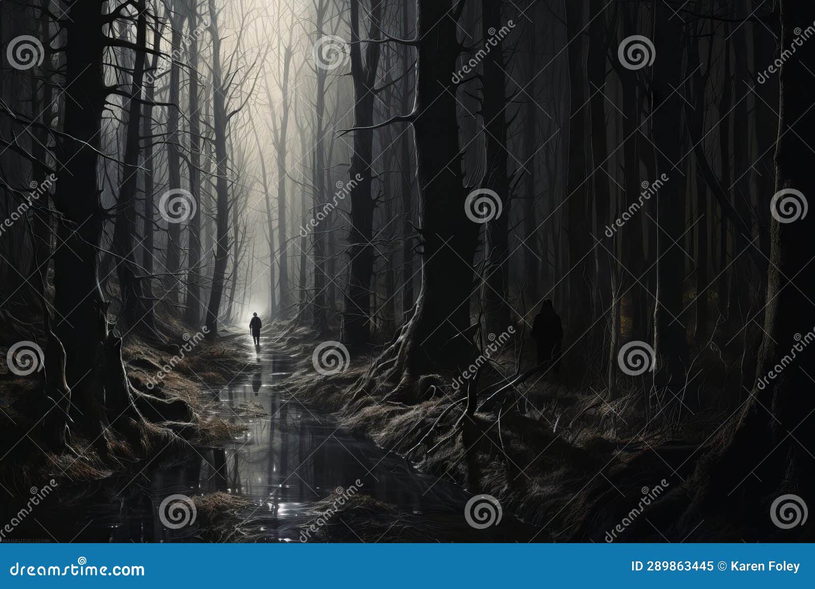 Solitude in the forest stock illustration. Illustration of wilderness ...