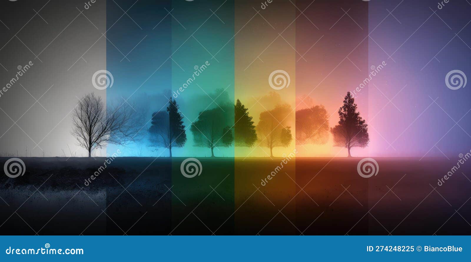 Solitude Landscape with Light Spectrum Gradient of Electromagnetic ...