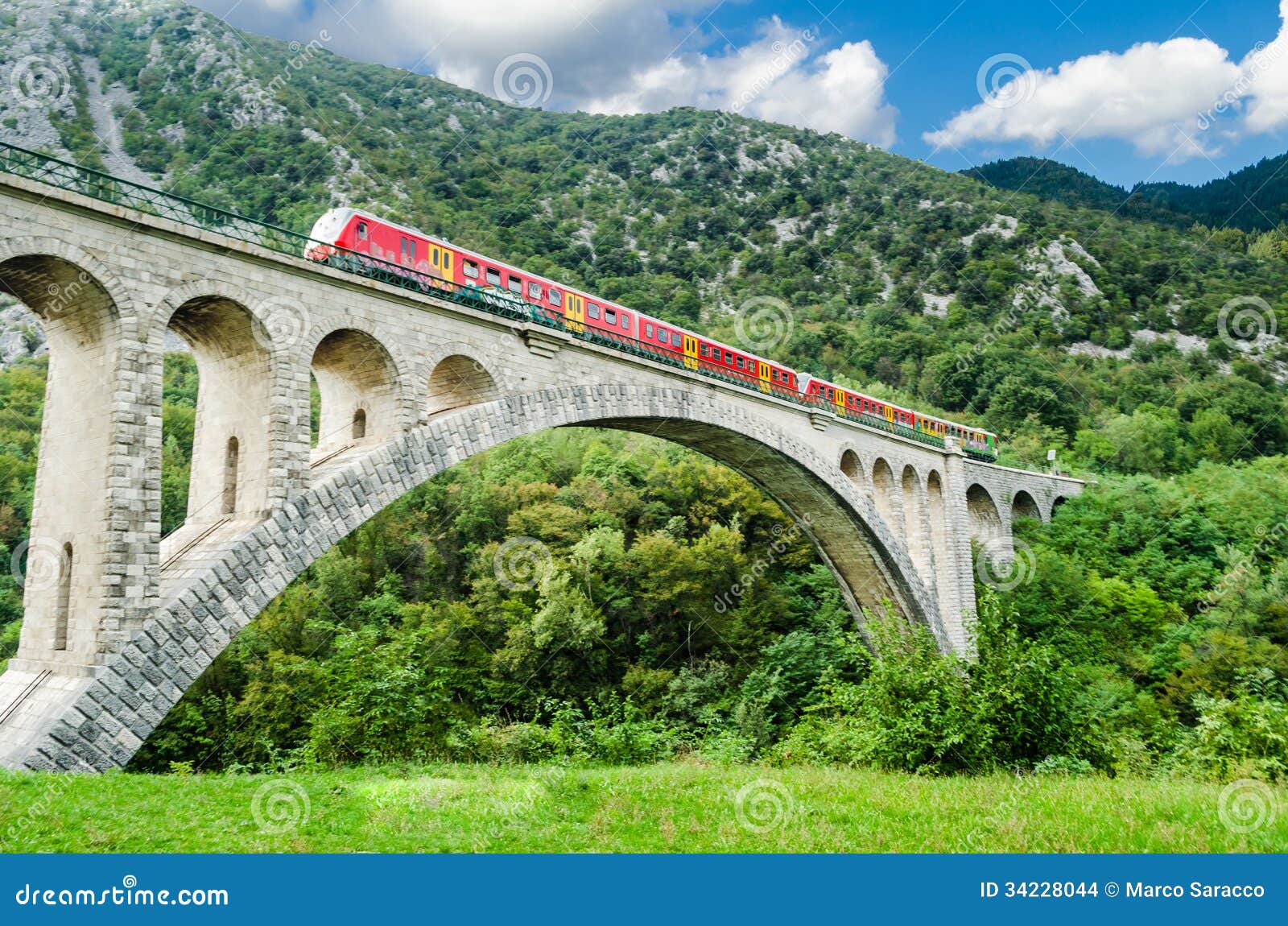 Solkan Bridge, Slovenia stock photo. Image of gorica - 34228044