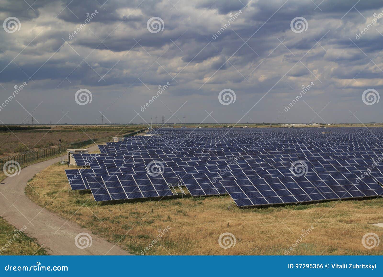 Sollar Panels in the Field stock photo. Image of industry - 97295366
