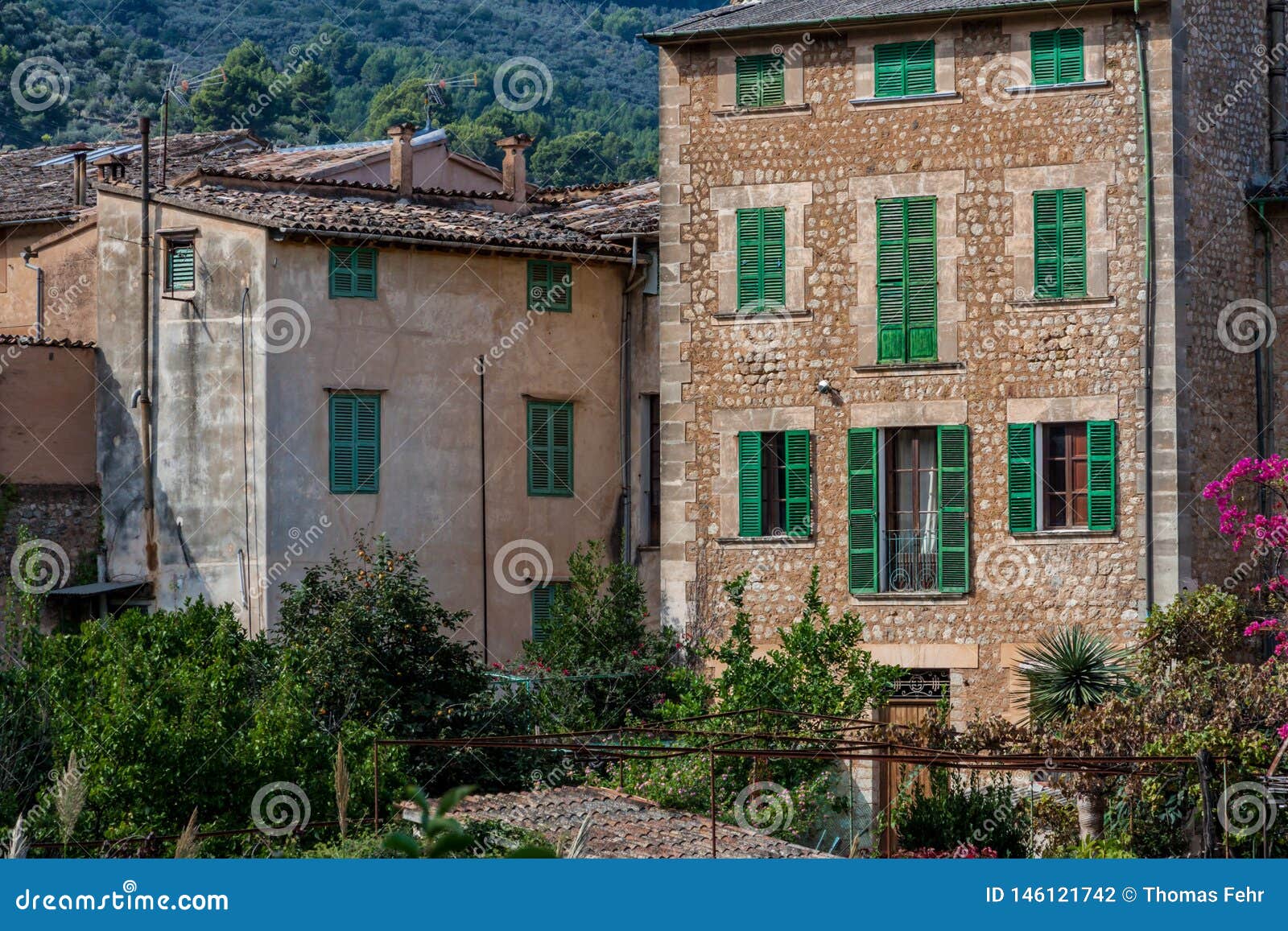 Soller old town stock photo. Image of landmark, majorca - 146121742