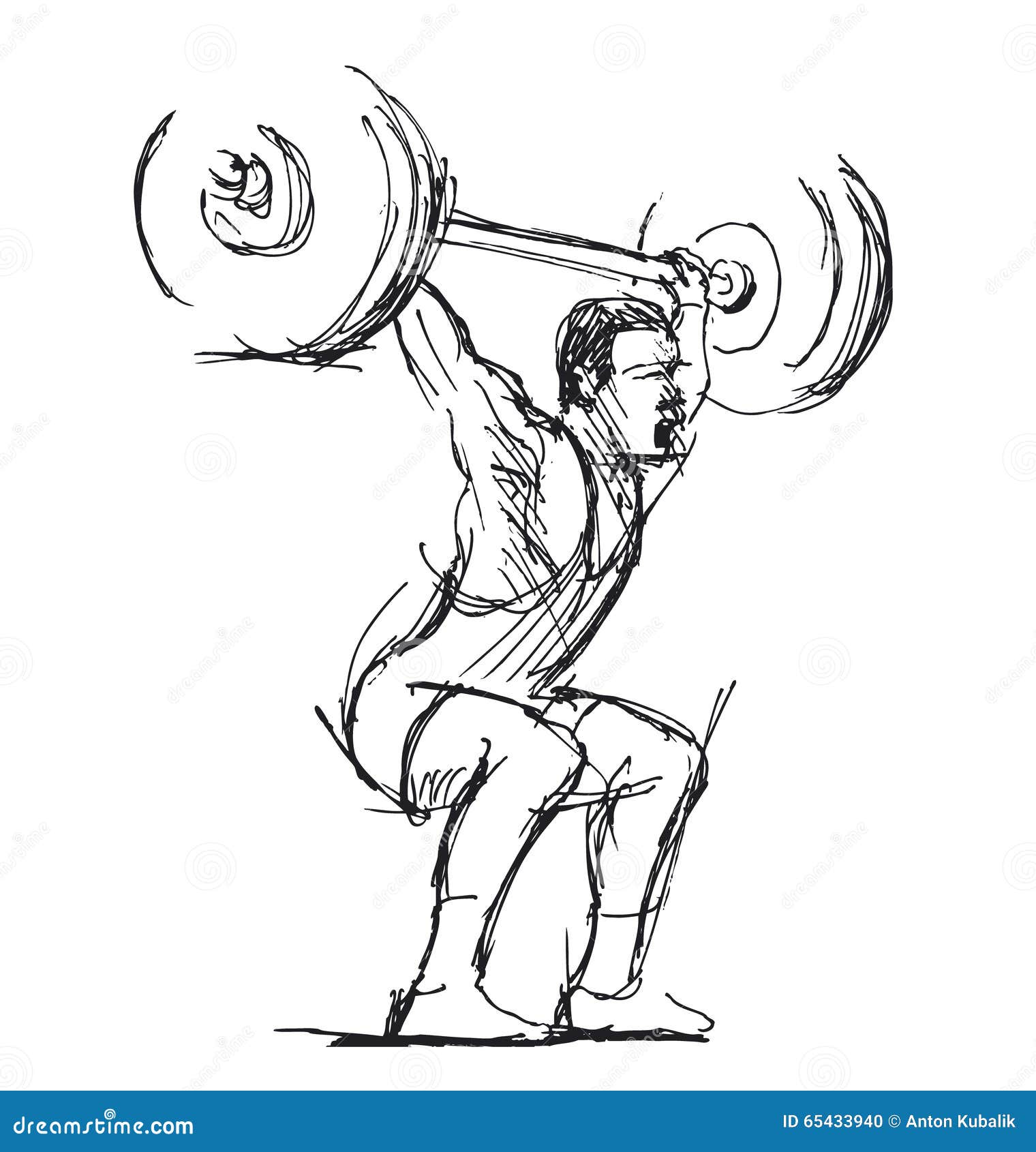 Sollevatore Pesi Di Schizzo Della Mano Illustrazione Vettoriale ...