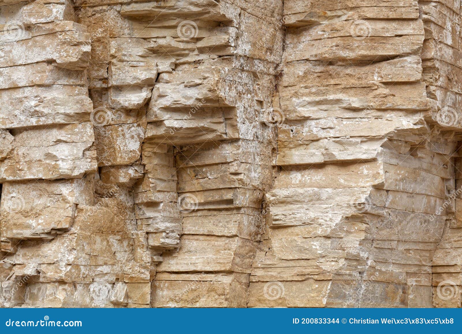 Solnhofen Plattenkalk, a Thin Bedded Limestone of Jurassic Age, in a ...
