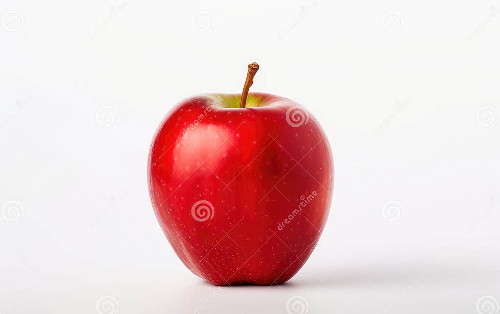 Solo Apple on White Background Stock Illustration - Illustration of ...