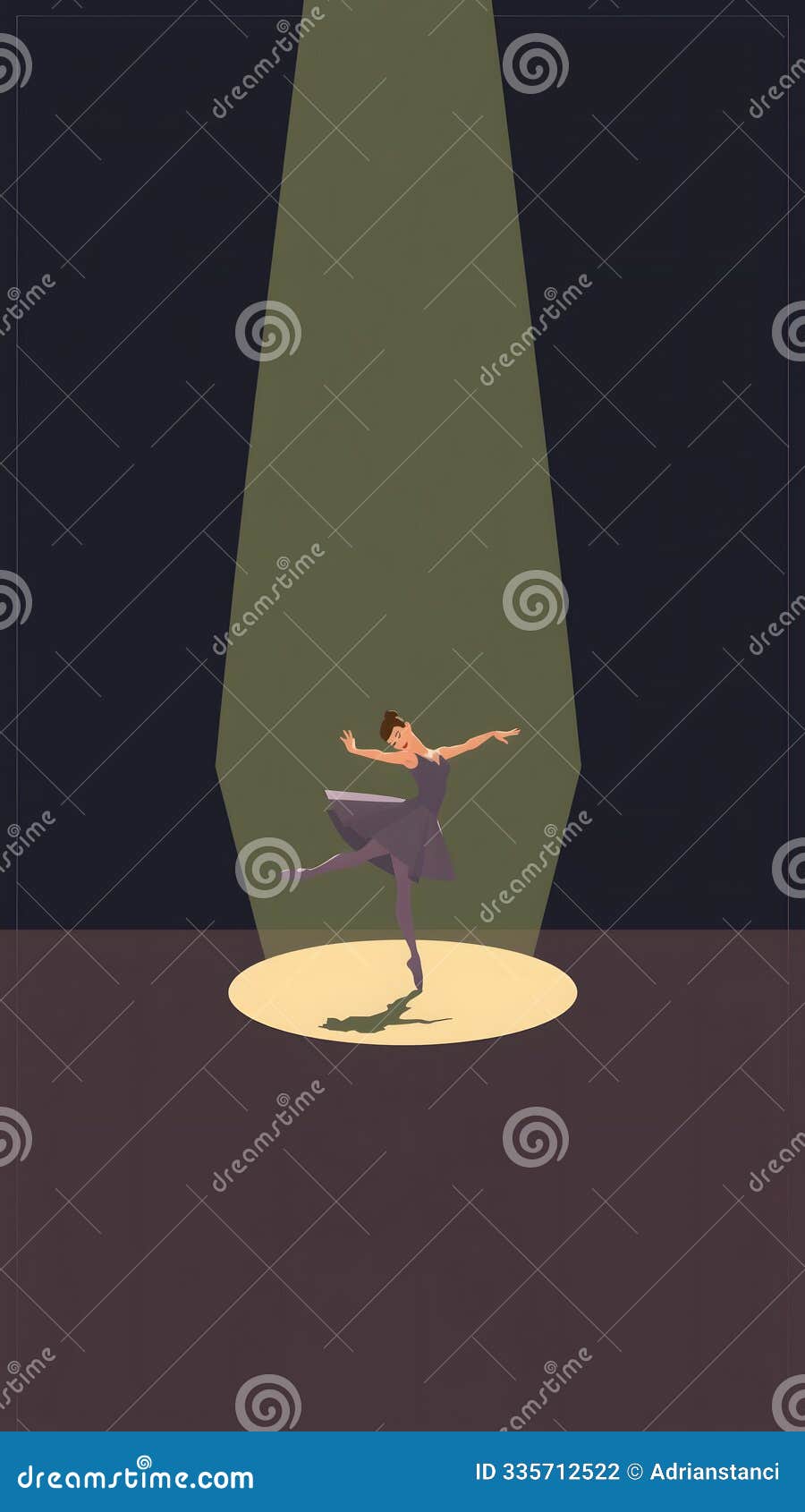 A Solo Dancer Performs on Stage Under a Spotlight during a Dramatic ...