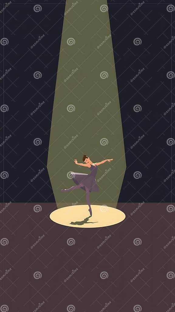 A Solo Dancer Performs on Stage Under a Spotlight during a Dramatic ...