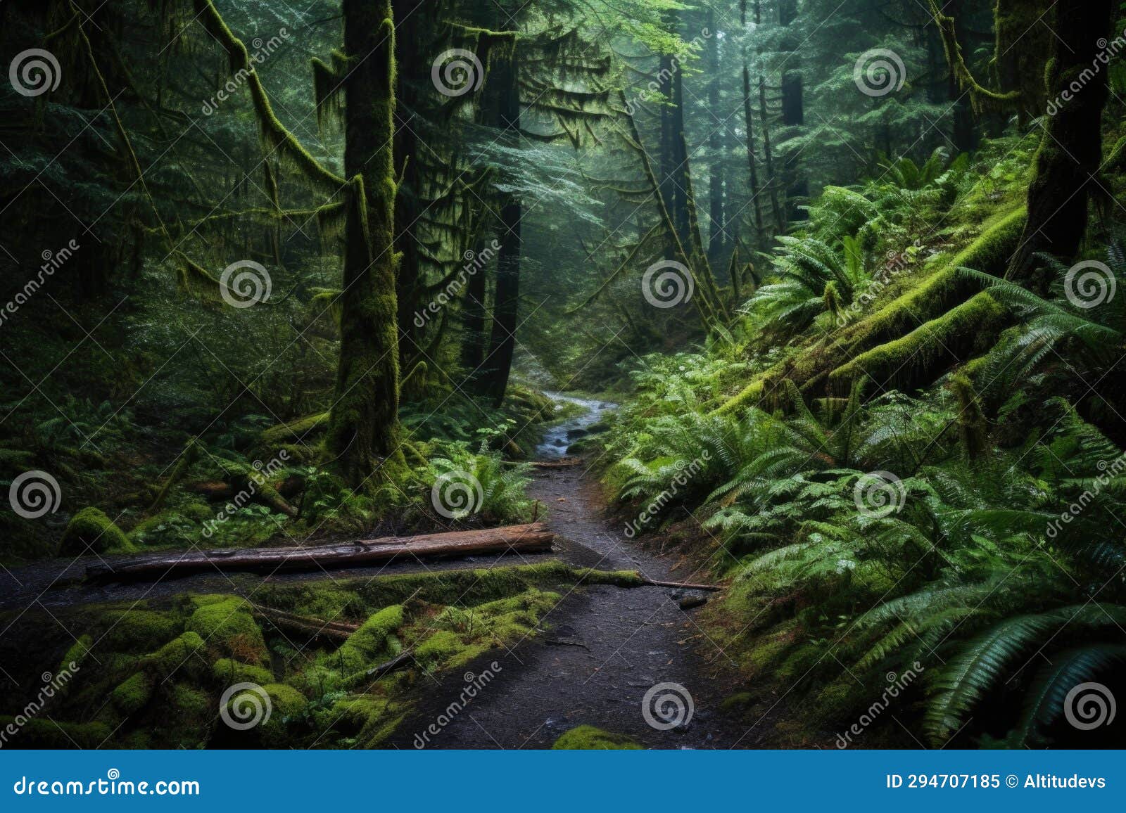 A Solo Hike Trail through a Lush Forest Stock Image - Image of ...