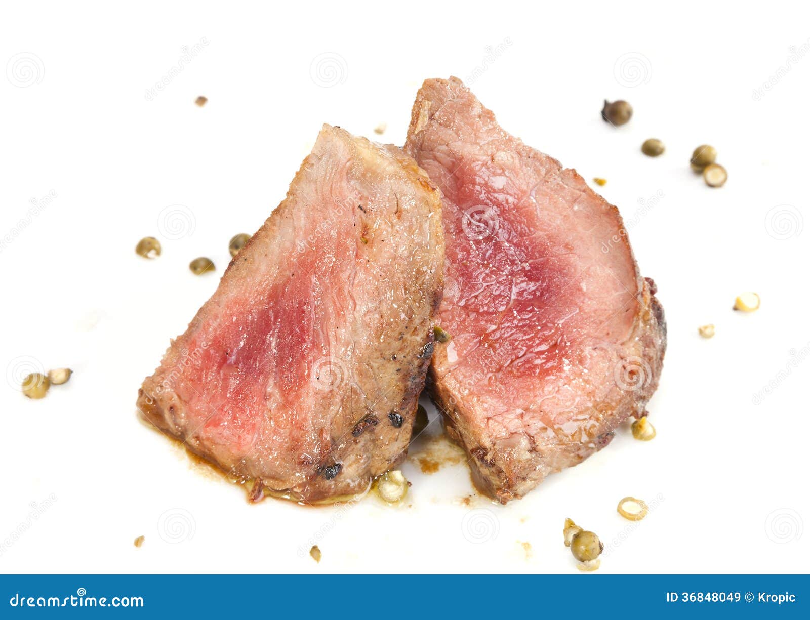 Solomillo Asado a La Parrilla Con Pimienta Verde Imagen de archivo ...