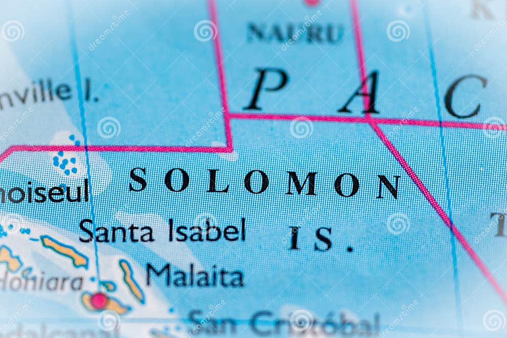 Solomon Islands Highlighted on a World Map Stock Photo - Image of globe ...