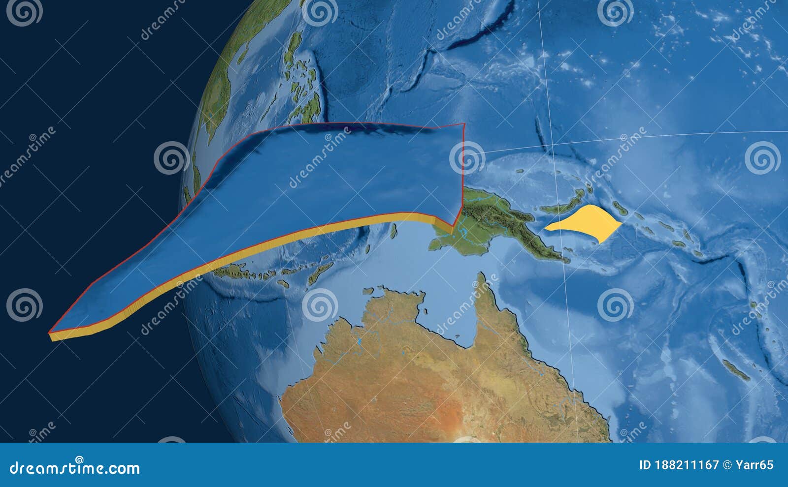 Solomon Sea Plate Presented - Satellite Stock Illustration ...