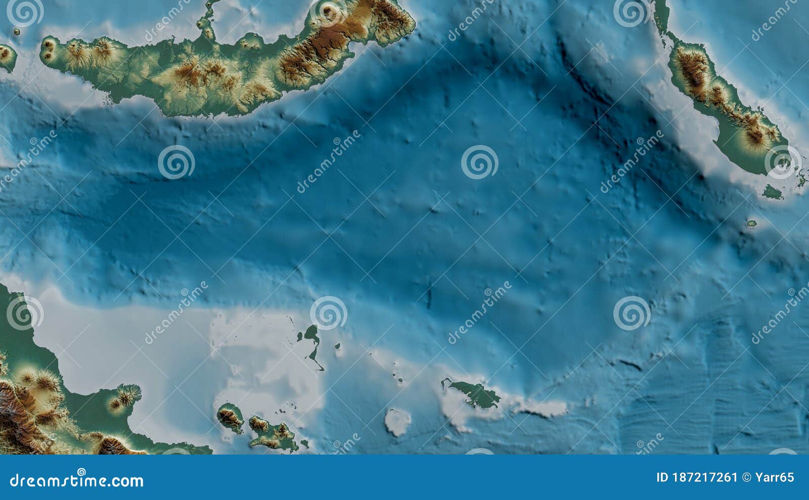 Solomon Sea Tectonic Plate - Raster. Relief Stock Illustration ...