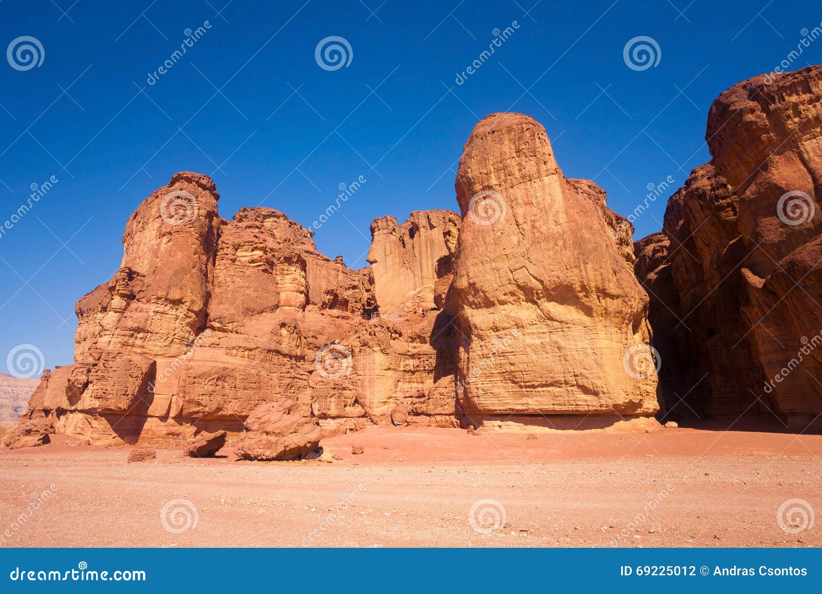Solomons Pillars in Timna Park Stock Photo - Image of cliff, timna ...